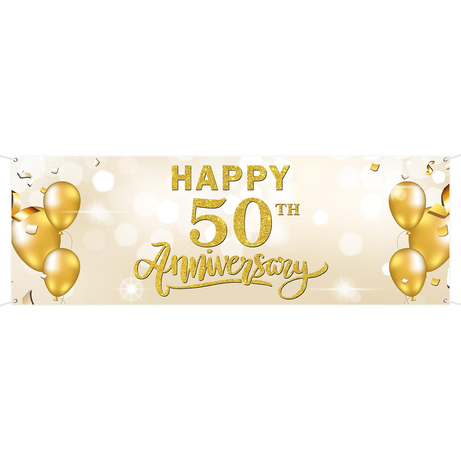 WeBenison Large Happy AJH3 50th Banner 50 Wedding Garden Backdrop ...