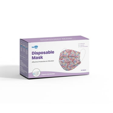 Disposable Face Masks 3-Ply Individually Wrapped , 50ct - Assorted ...