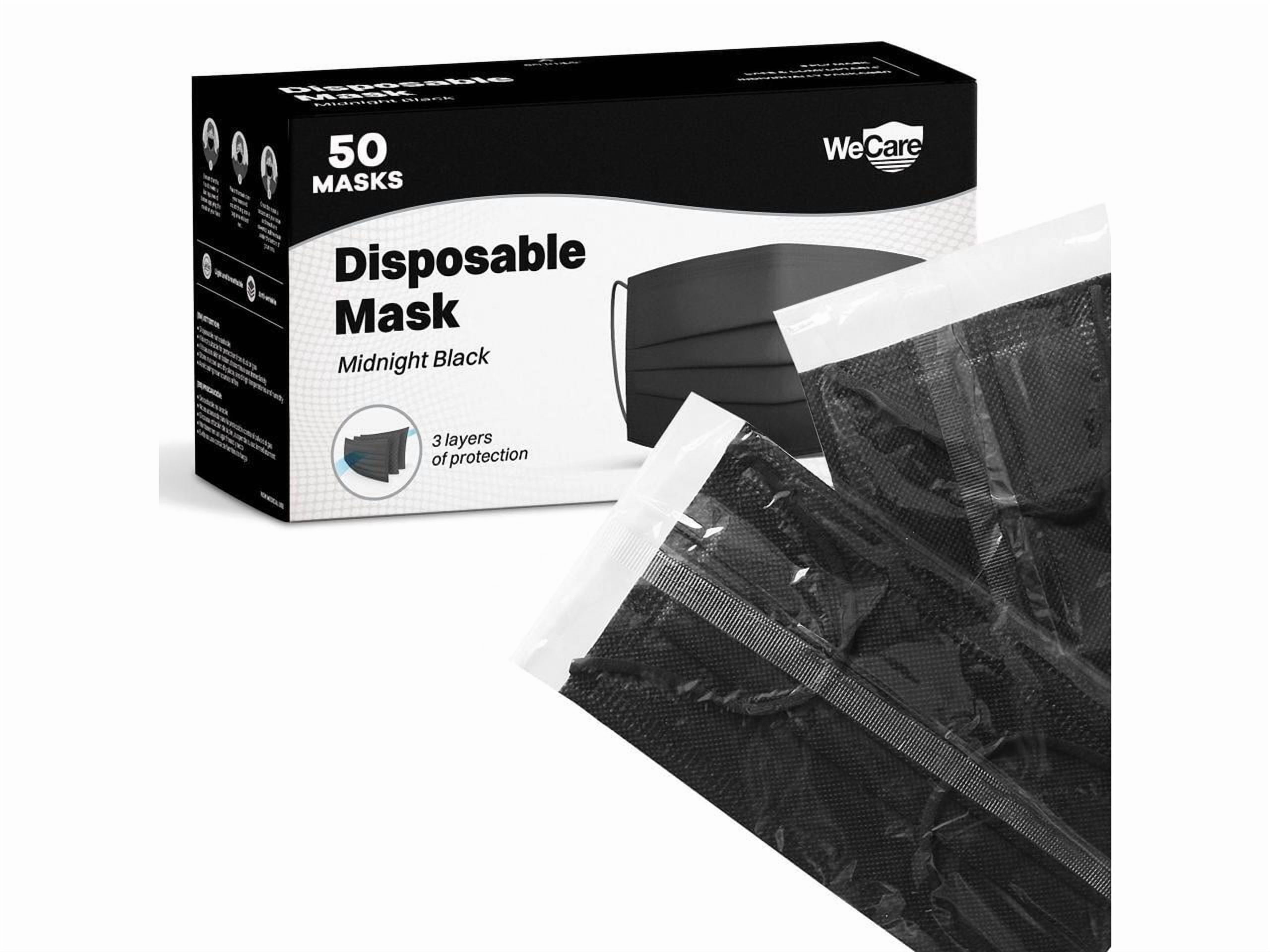 WeCare Disposable Face Mask, 3-Ply with Ear Loop (50 Individually ...
