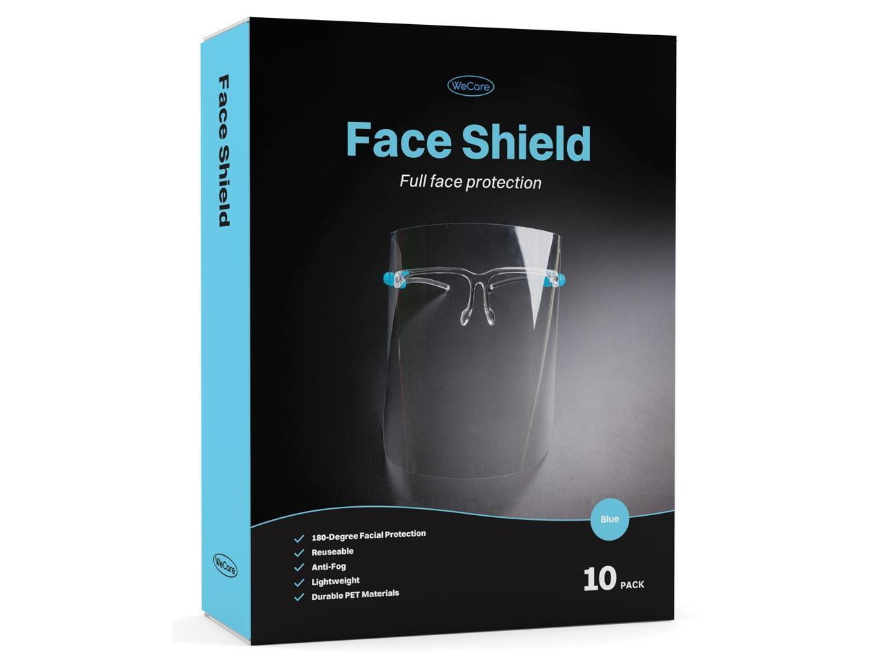 WeCare Face Shield Blue Eyeglasses Frame - Full Face Protection - Pack ...