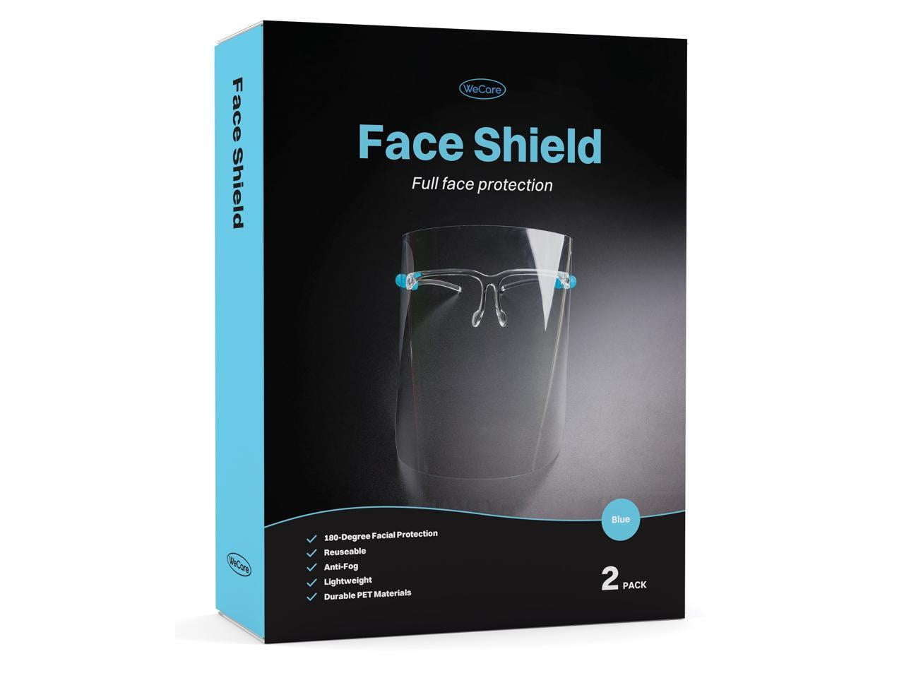 WeCare Face Shield Blue Eyeglasses Frame - Full Face Protection - Pack ...