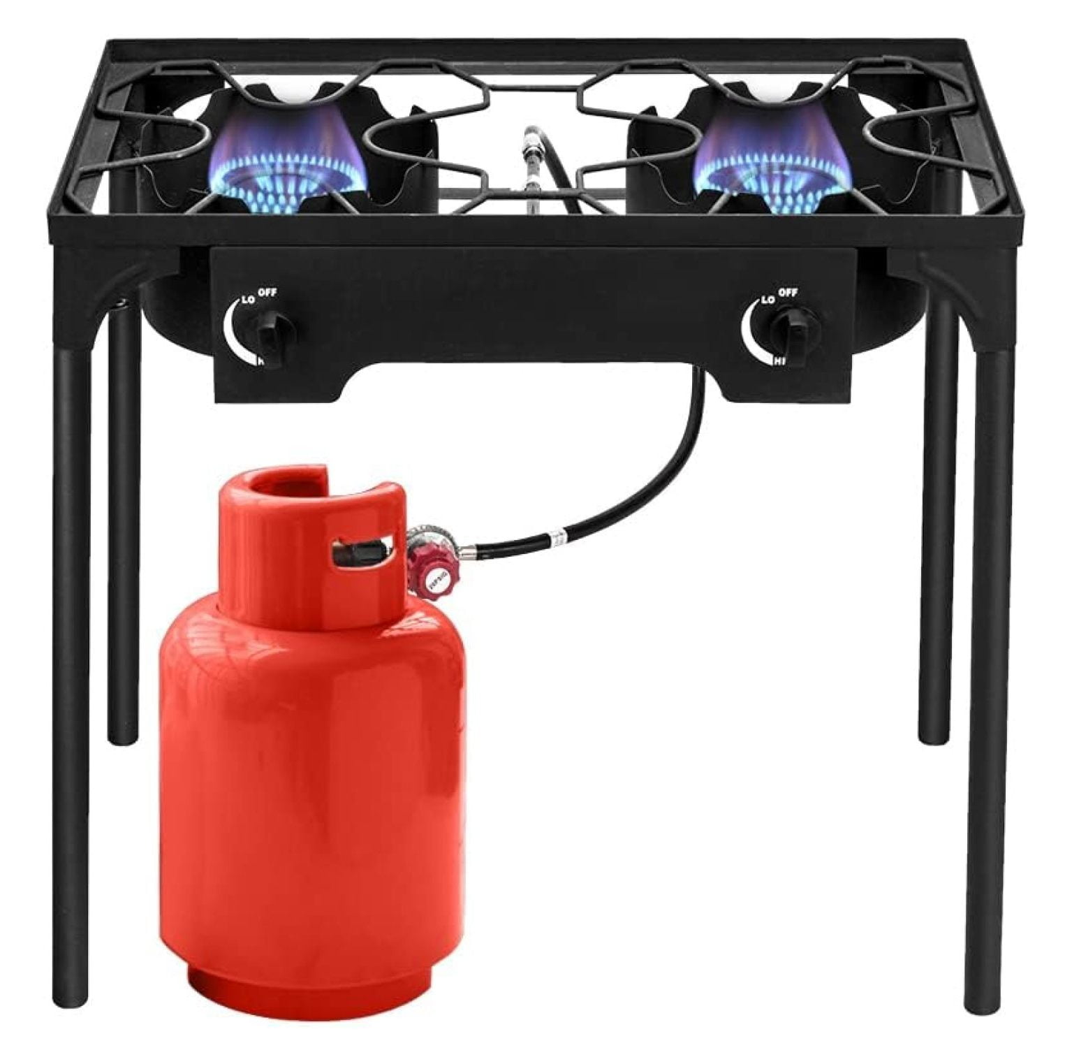 WeCcQuue 2 Burner Propane Gas Stove for Outdoor Cooking, 150,000 BTU ...