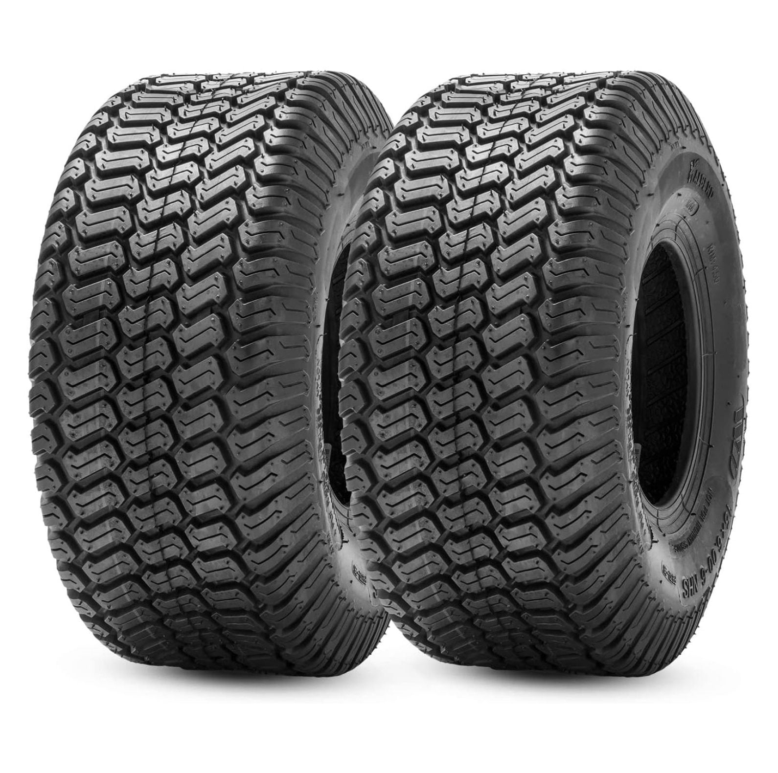 WeCcQuue 2 PCS 15x6.00-6 Lawn Mower Tires 4PR Turf Saver Lawn & Garden ...