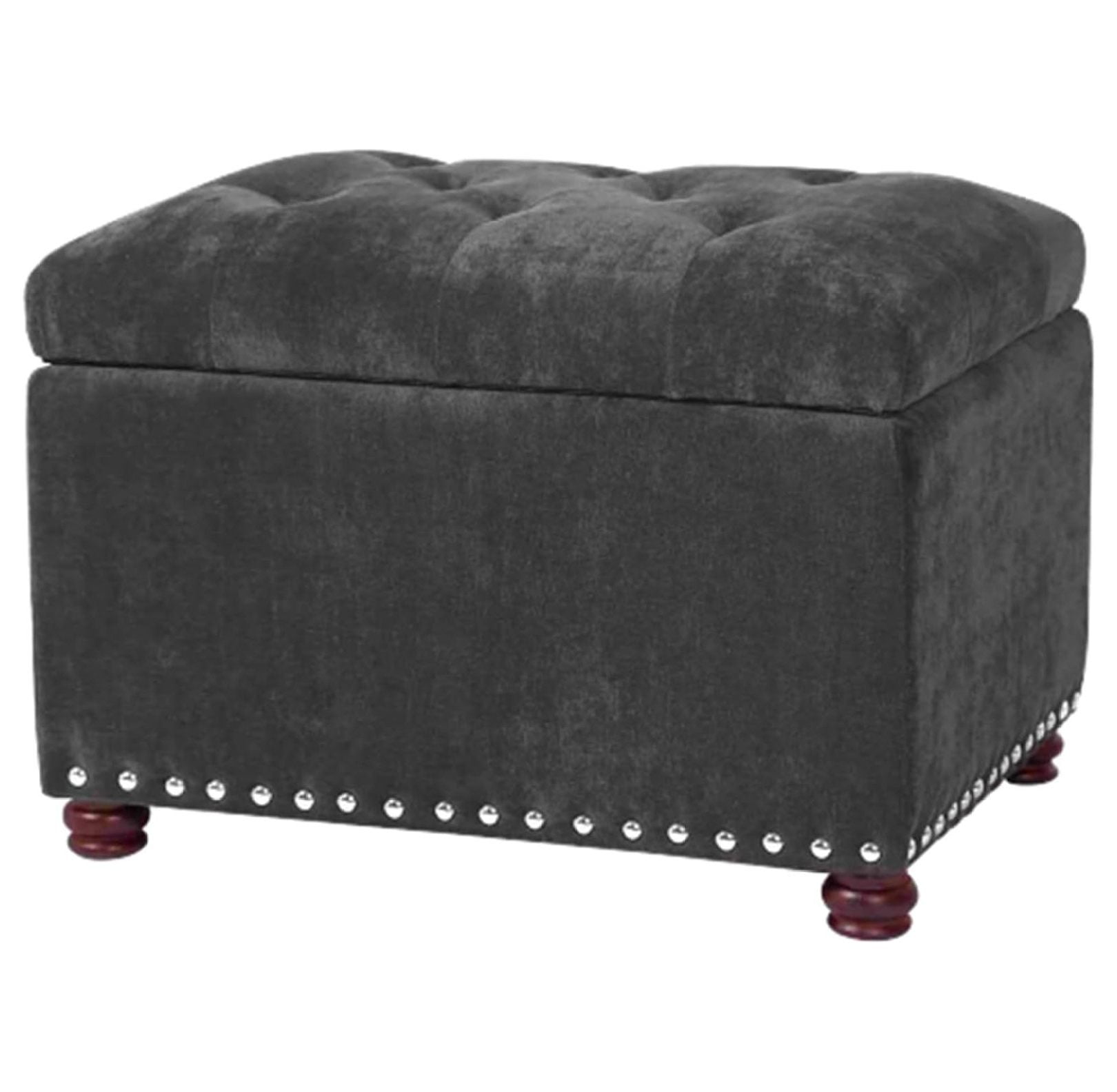WeCcQuue 24" Ottoman with Storage for Living Room Rectangular Fabric ...