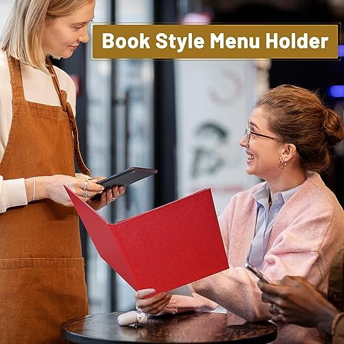WeChef 10 Packs Menu Covers 8.5"x11" 4 Views Leather Book Style Menu ...