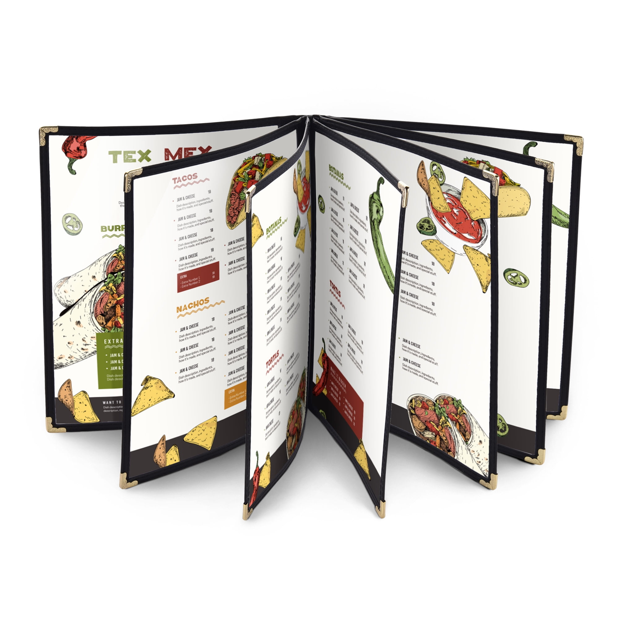 WeChef 20 Pack Restaurant Menu Covers 8.5 x 11 Book Style 7 Pages 14 ...