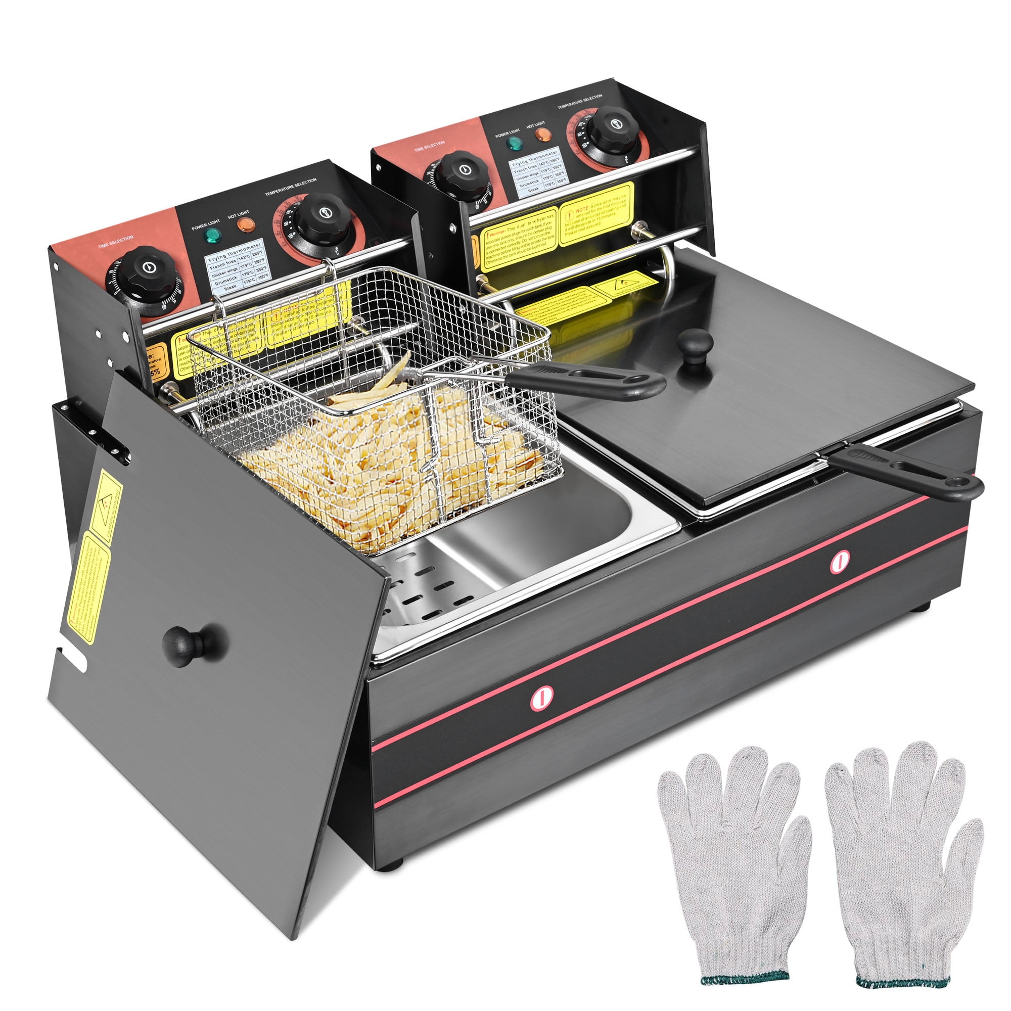 WeChef 5000W Electric Deep fryer Stainless Steel Black Deep Fryer with ...