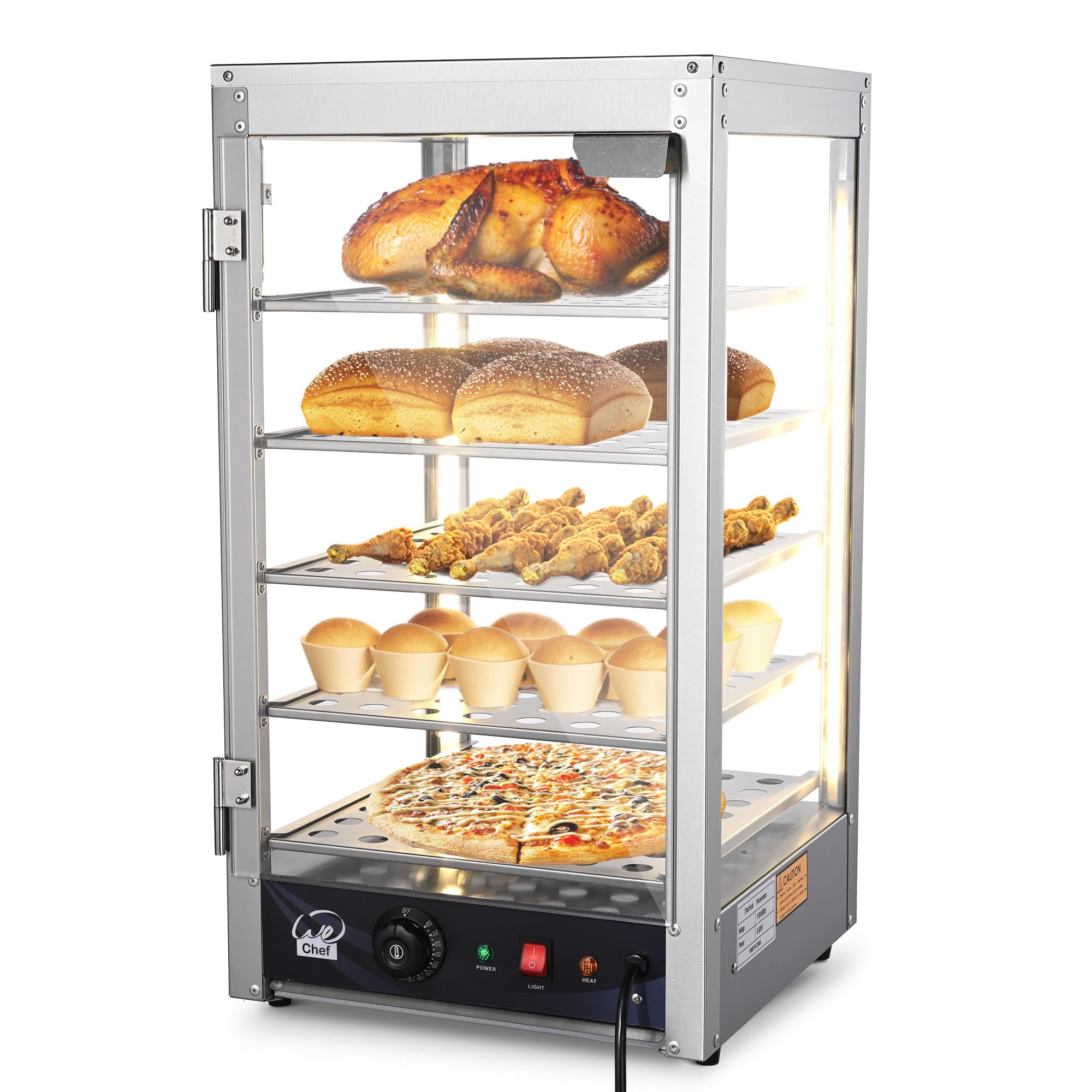 WeChef 600W 5-Shelf Commercial Food Warmer 15" Countertop Catering ...