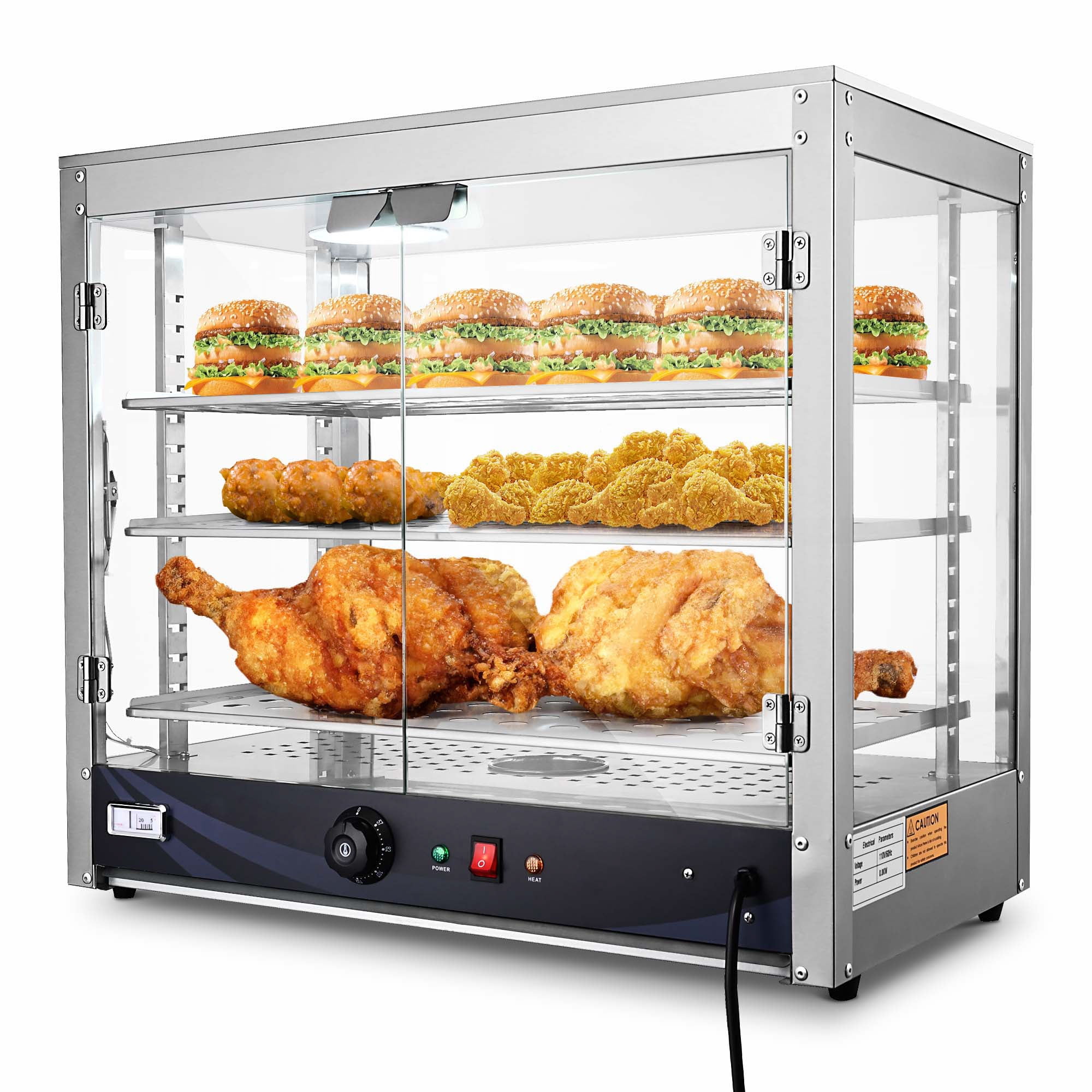 WeChef 800W 3-Shelf Commercial Food Warmer Large Capacity Catering ...