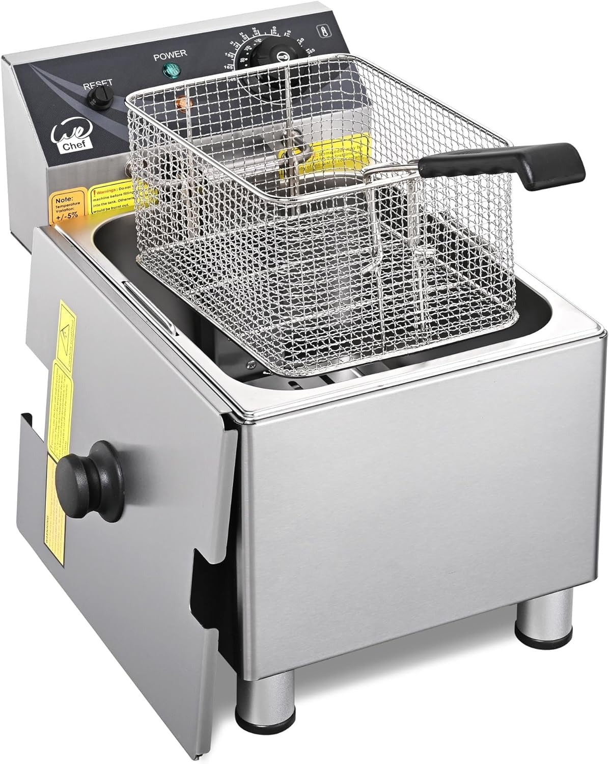 WeChef Commercial Deep Fryer 24L 5000W with Dual Tank Baskets Stainless ...