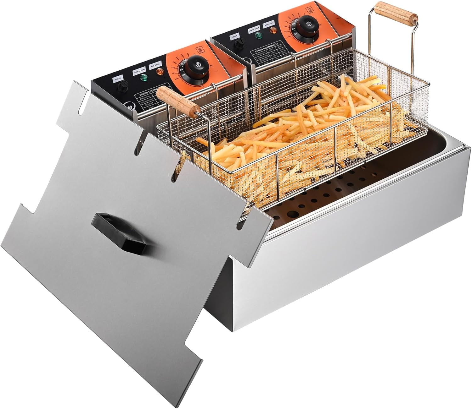 WeChef Electric Countertop Fryer 20L 5000W Commercial Deep Fryer ...