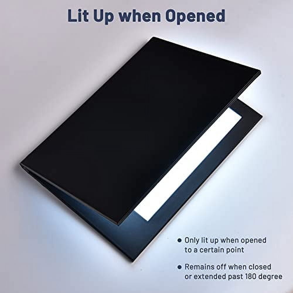 WeChef LED Back Lit Light Menu Holder Cover Folding Double Panel Fits 8 ...