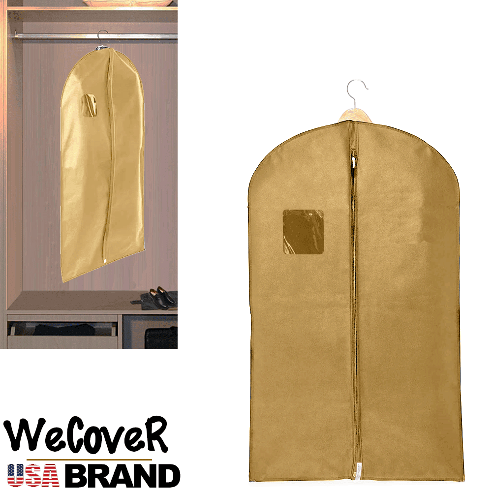 WeCoveR Garment Bag with Zipper, Clear Clothes Coats Cover Bags ...