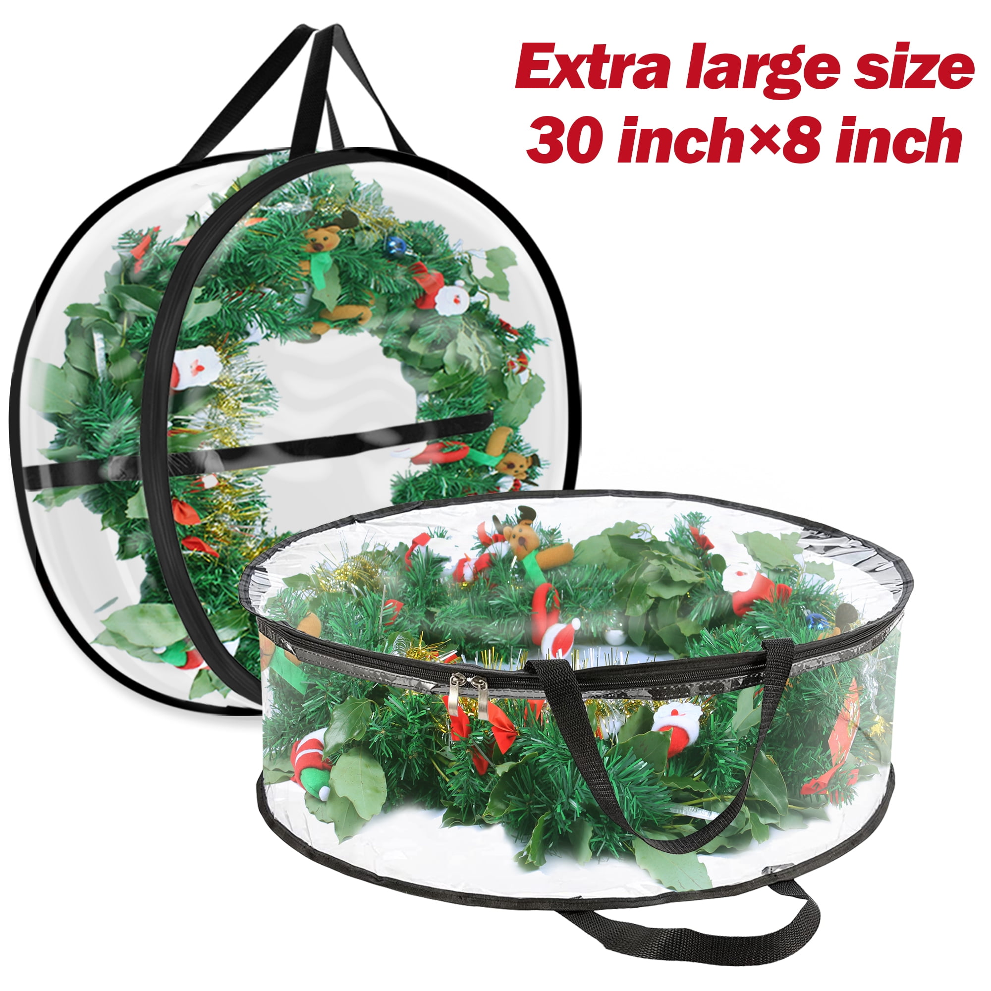 WeGuard 1 Pack Christmas Wreath Storage Container 30" - Transparency ...