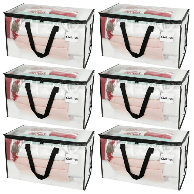 WeGuard 6 Pack Extra Large Moving Bags with Strong Zippers and Handles ...