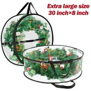 Homz 24'' Large Plastic Wreath Storage Bin, Holiday Christmas Organizer ...