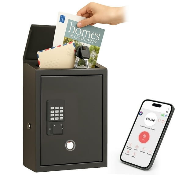WeHere Mailbox with Smart Lock, Durable Steel Construction, 4 Unlock ...