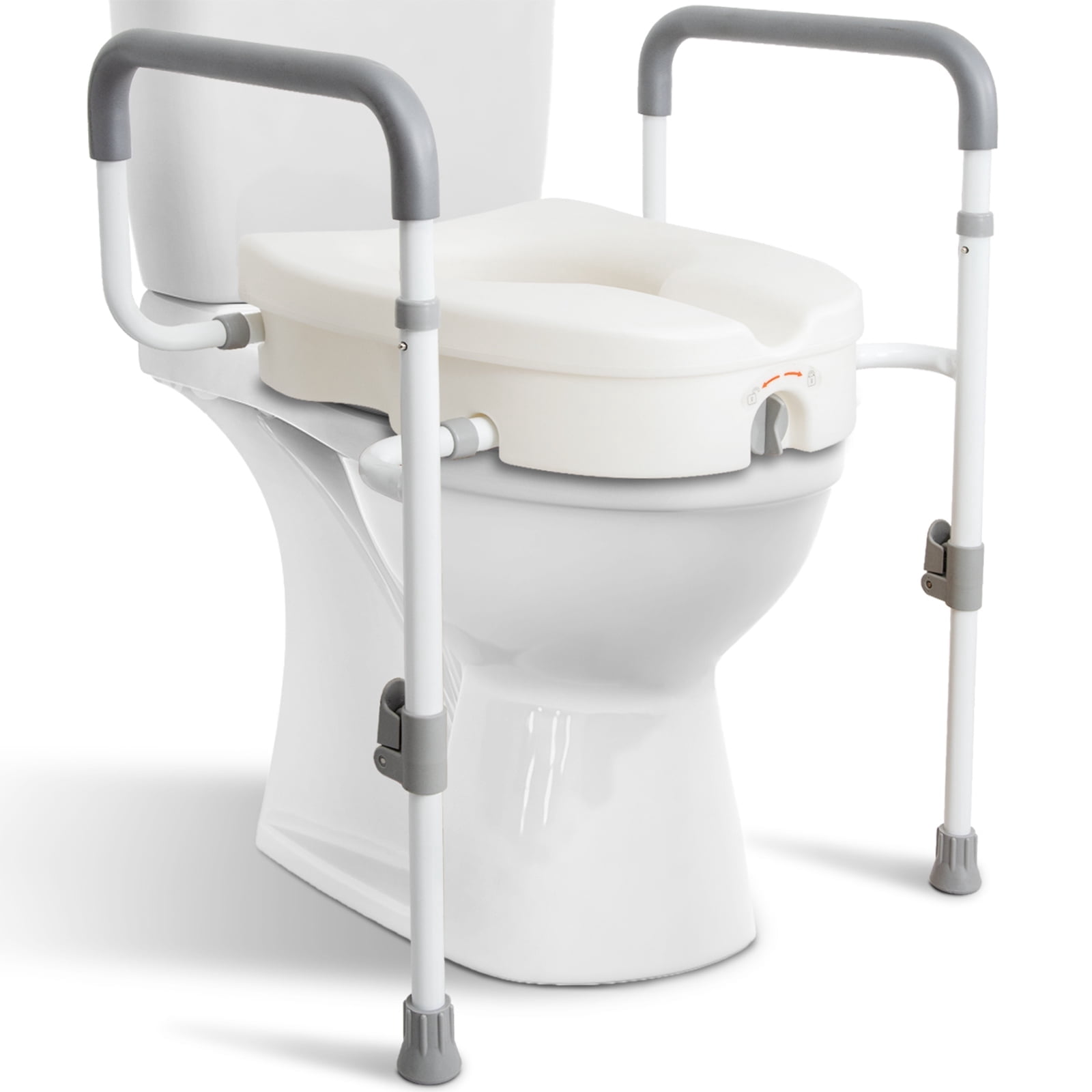 WeHwupe Raised Toilet Seat with Handles for Elderly - Toilet Seat ...