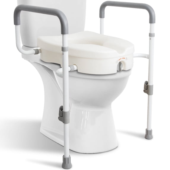 WeHwupe Raised Toilet Seat with Handles for Elderly - Toilet Seat ...