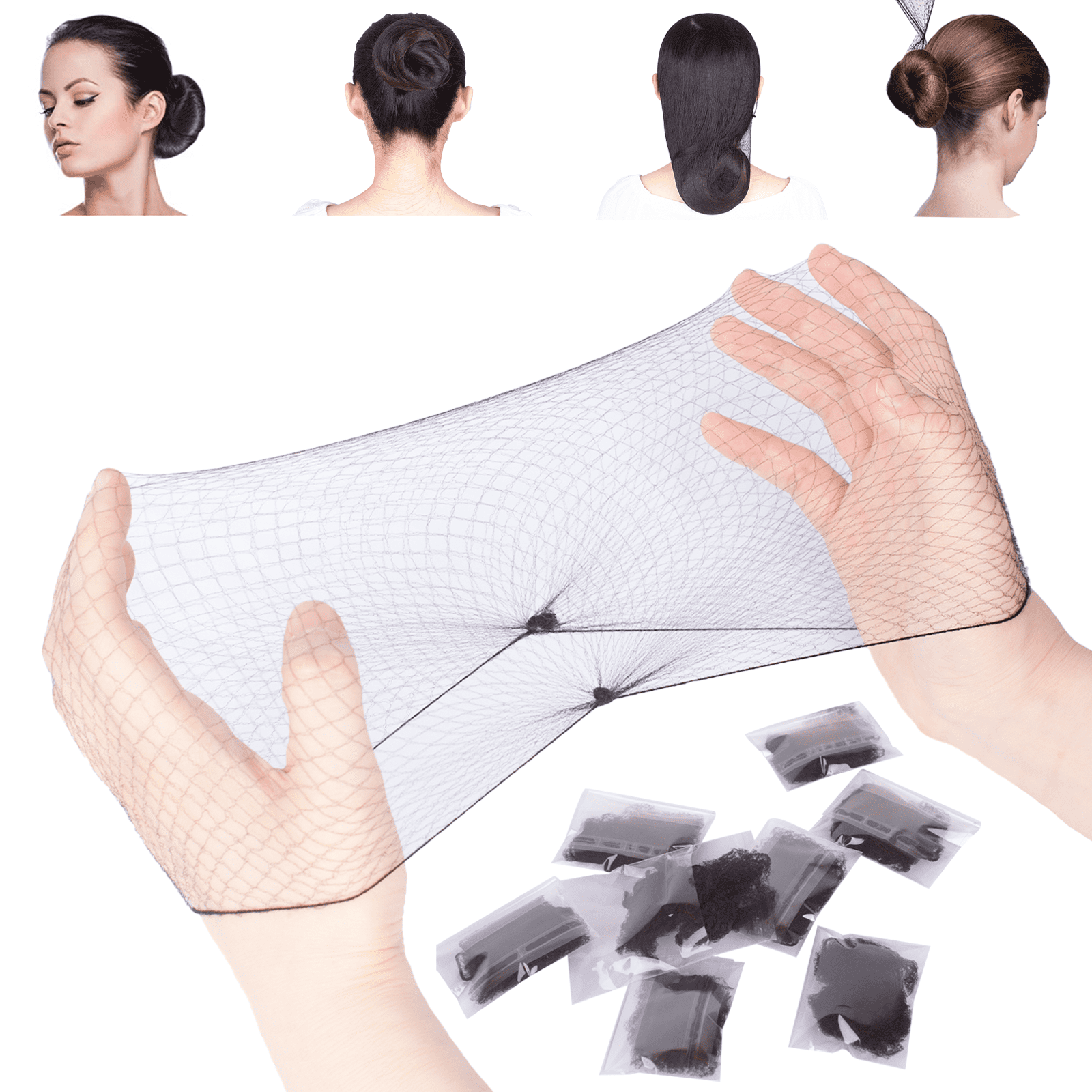 WeKen Pack of 20pcs Hair Nets Invisible Elastic Edge Mesh 50cm 20 ...