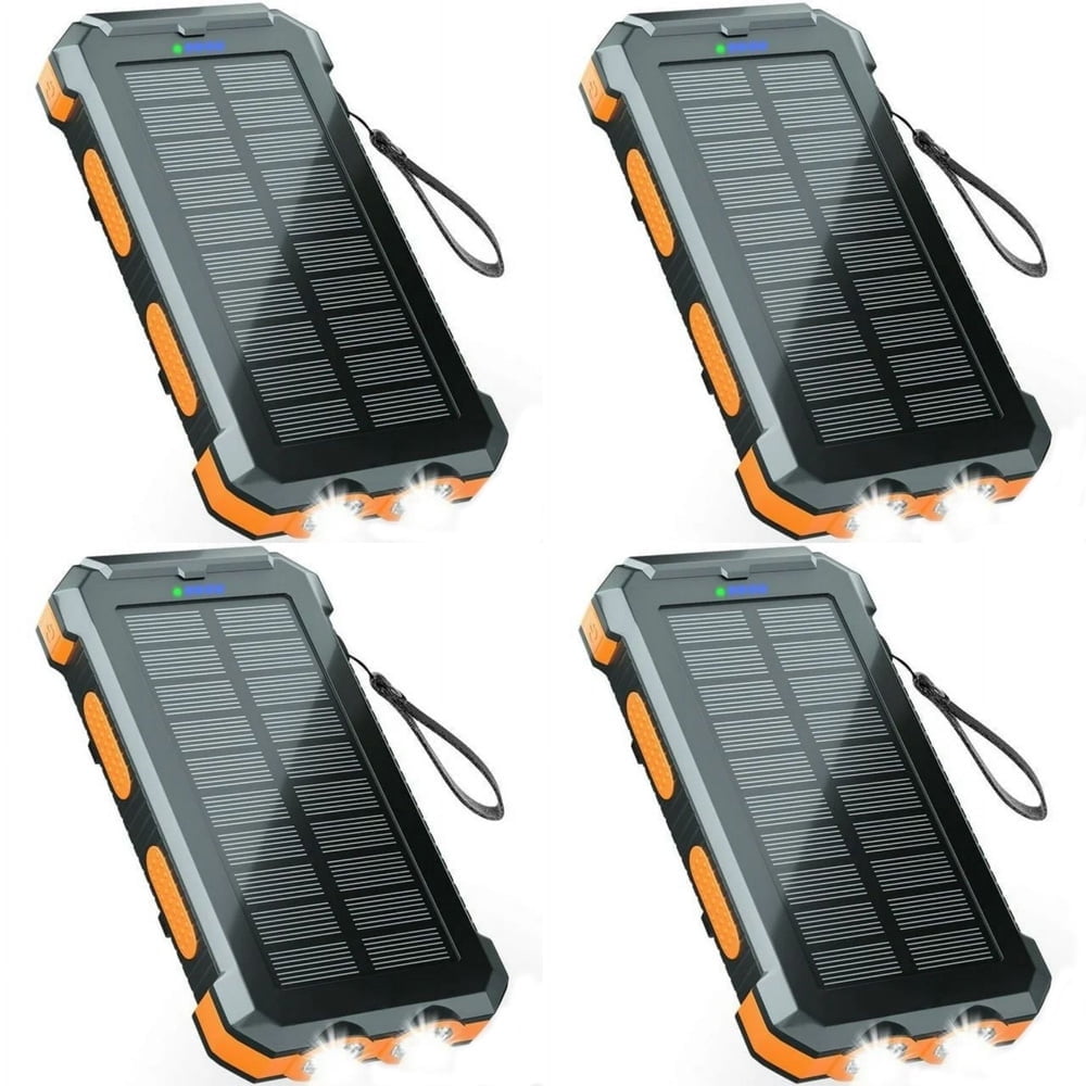 WePro 4PK Solar Power Bank,Portable Charger,20000mAh Solar Charger with LED Flashlight,IP65 ...