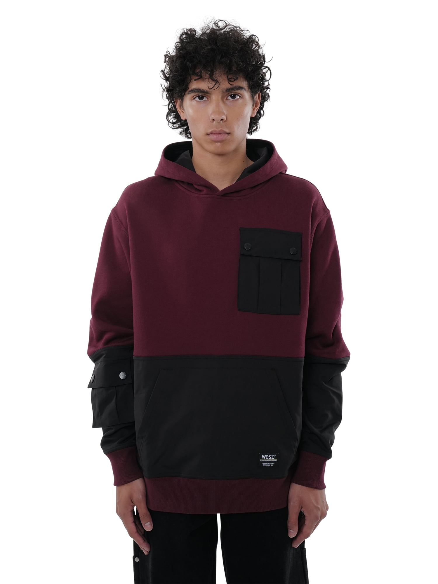 WeSC Men's 90's Retro Contrast Hoodie with Utility Pockets, XS-2XL ...