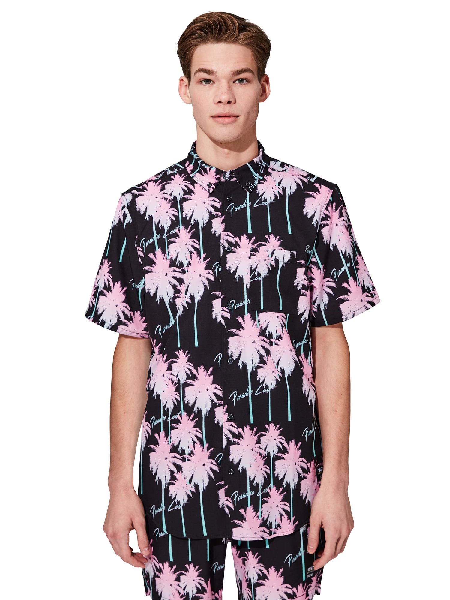 WeSC Men's Oden Mini Printed Short Sleeve Woven Shirt, Sizes S-2XL ...