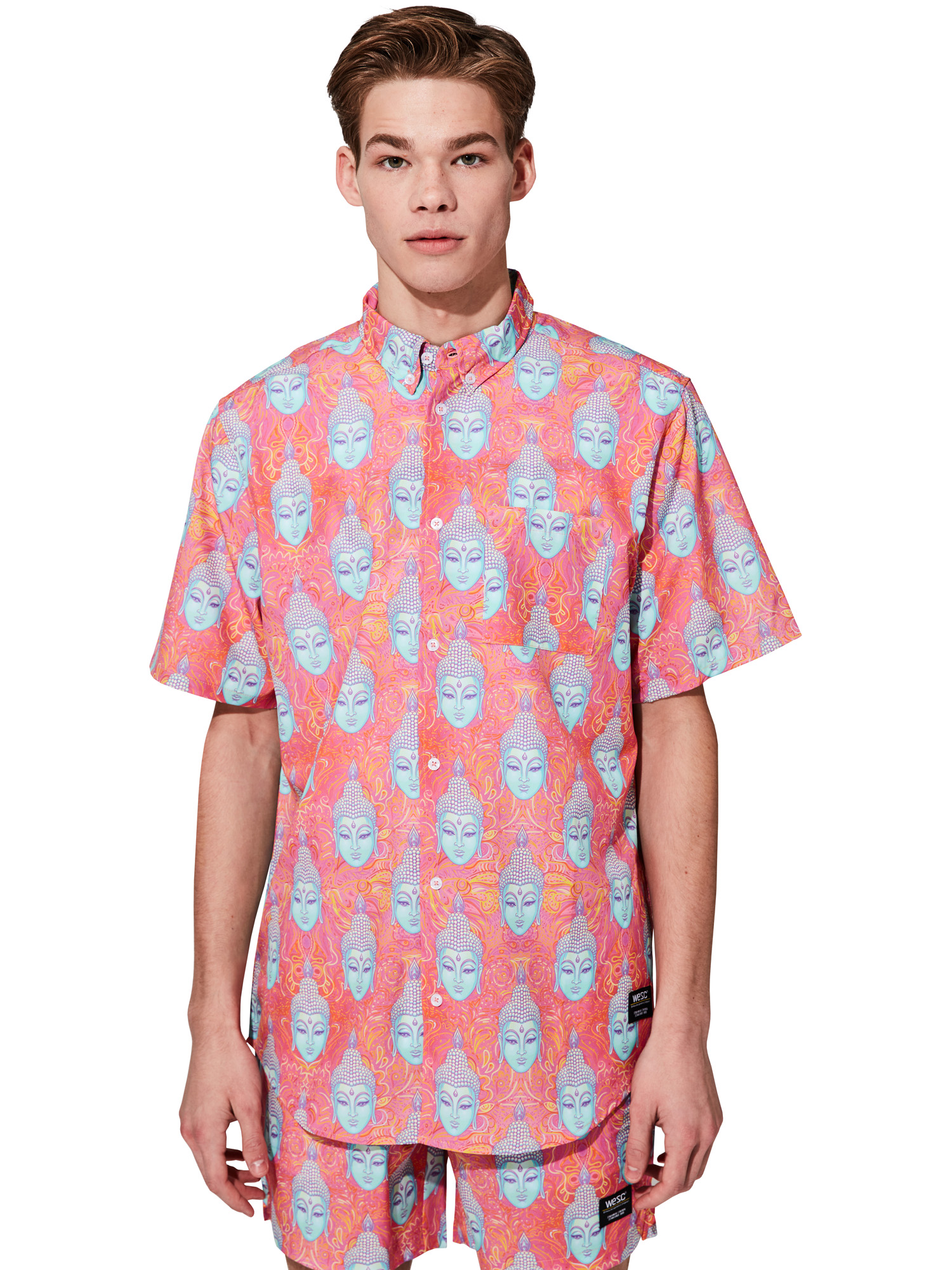 WeSC Men's Oden Mini Printed Short Sleeve Woven Shirt, Sizes S-2XL ...