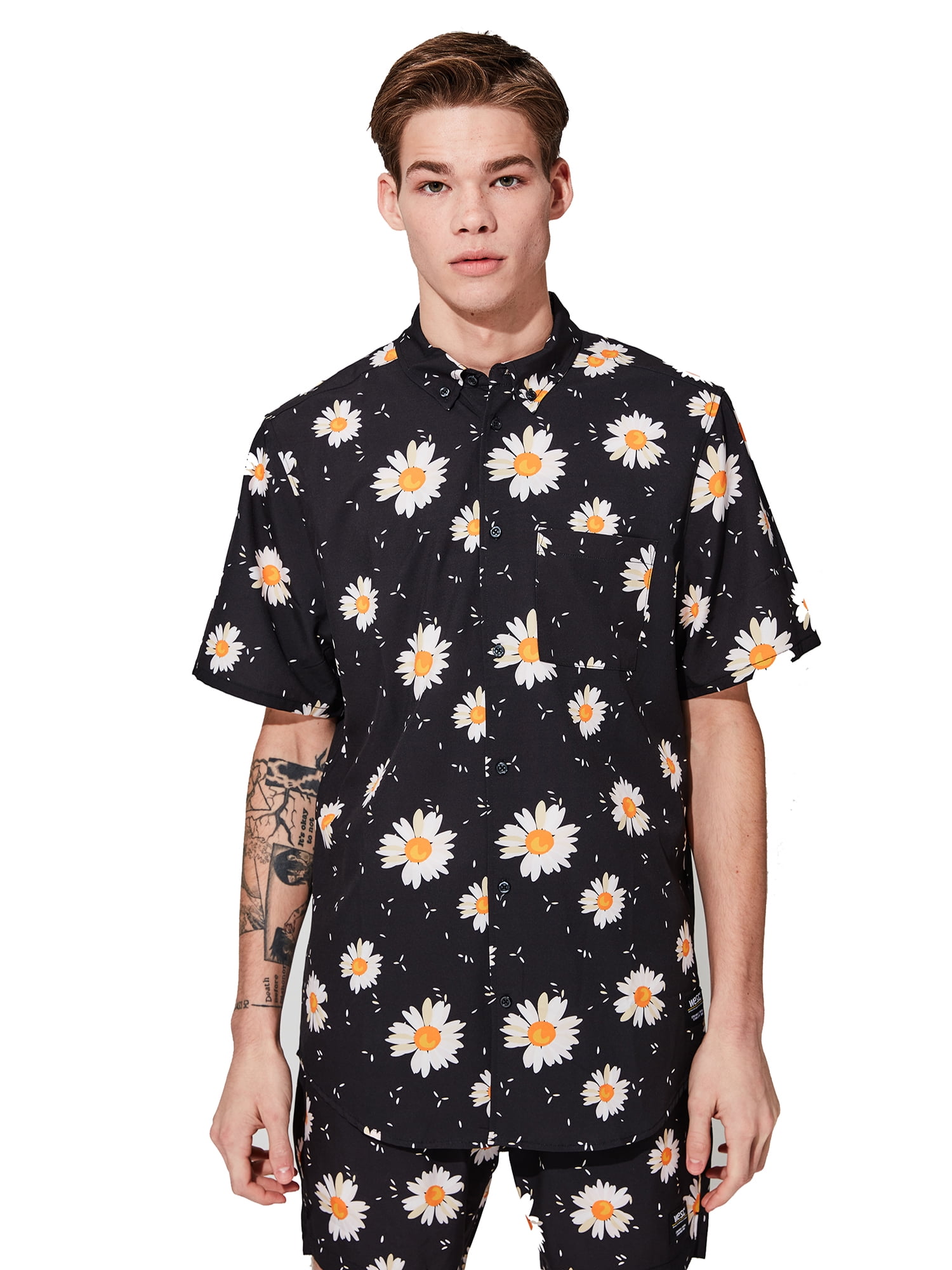 WeSC Men's Oden Mini Printed Short Sleeve Woven Shirt, Sizes S-2XL ...