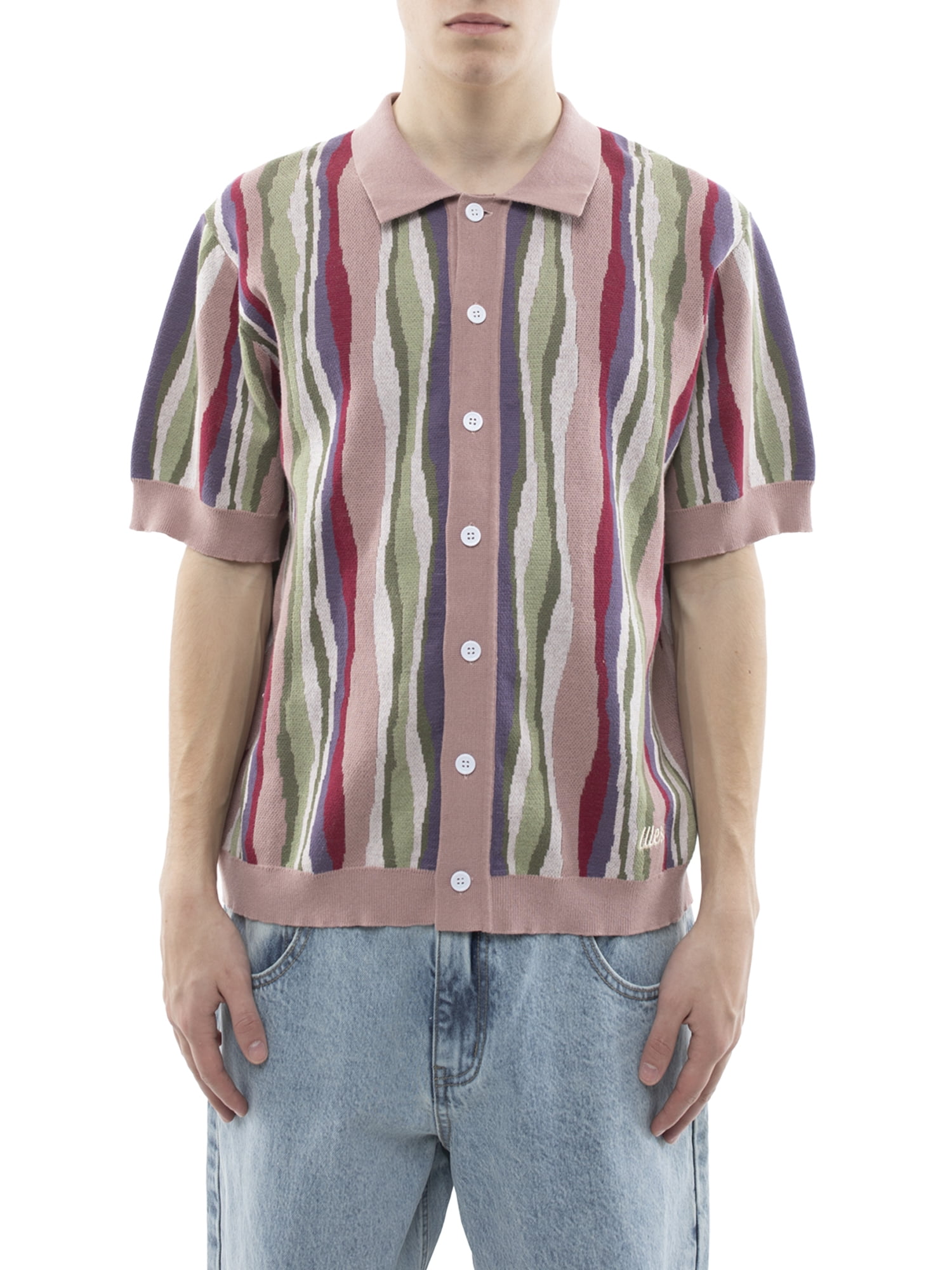 WeSC Men's Short Sleeve Polo Collar Cardigan Rippled Shirt, Sizes S-XL ...