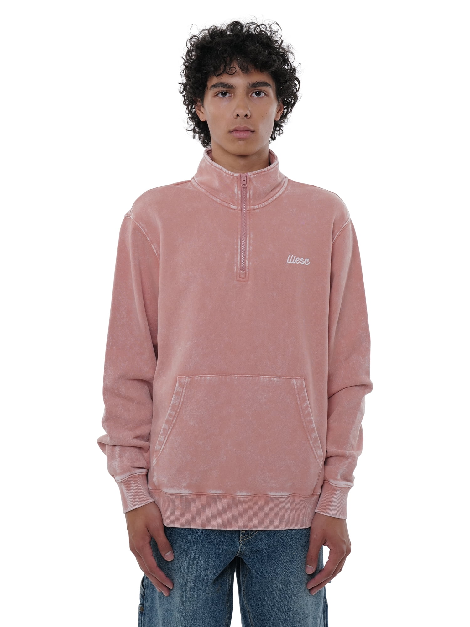 WeSC Mockneck 1/4 Zip Enzyme Washed w/Logo, XS - 2XL - Walmart.com