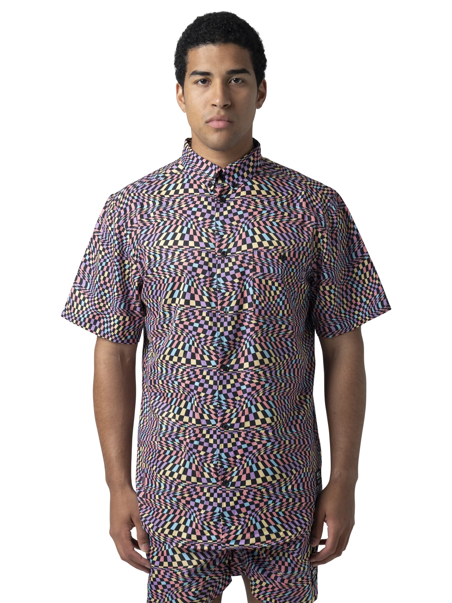 WeSC Oden Short Sleeve Shirt Color Warp All Over Print - S - 2XL ...