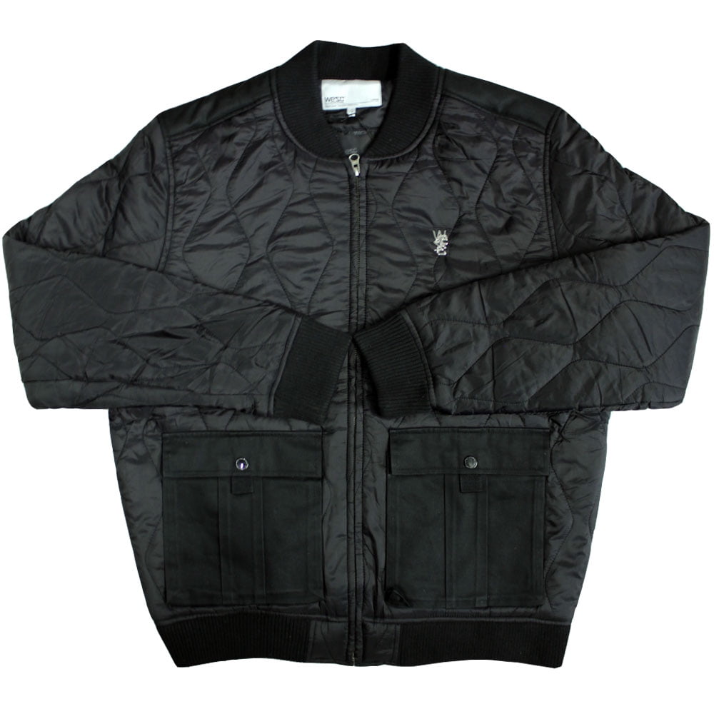 WeSC Sixten Quilted Bomber Jacket Black - Walmart.com