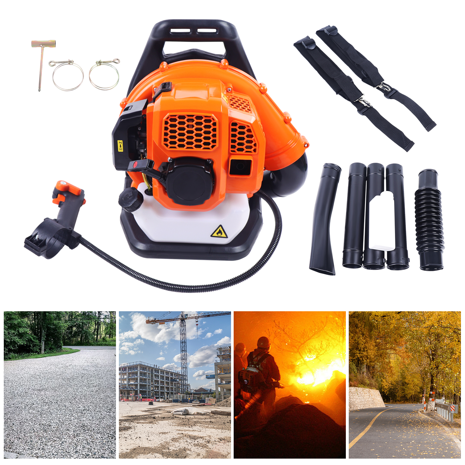 WeShop123 Backpack Leaf Blower Gasoline-Powered 2-Strokes 42.7CC ...