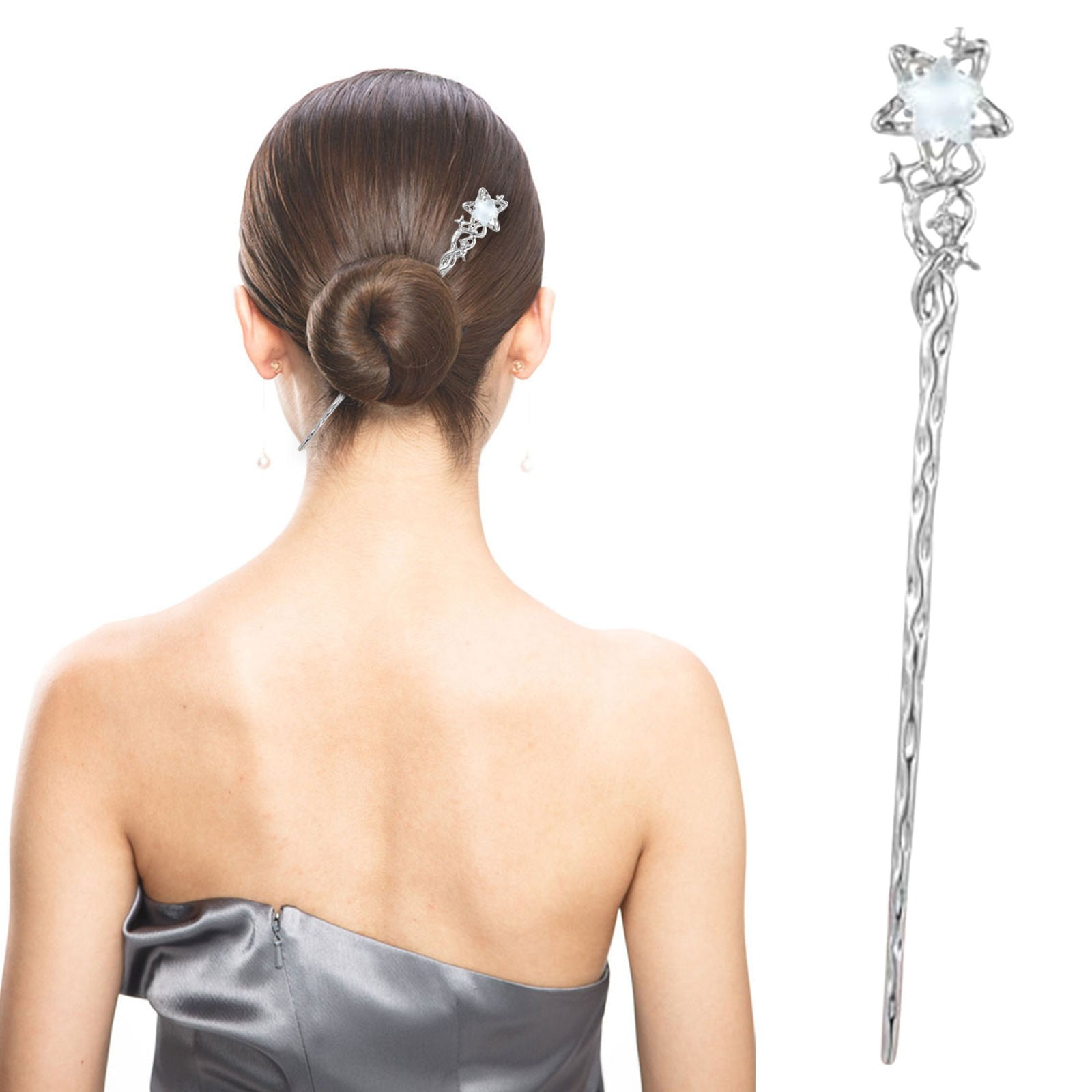 Weaklki Chinese Hair Sticks,Star Moon Hair Sticks for Buns Long Hair ...