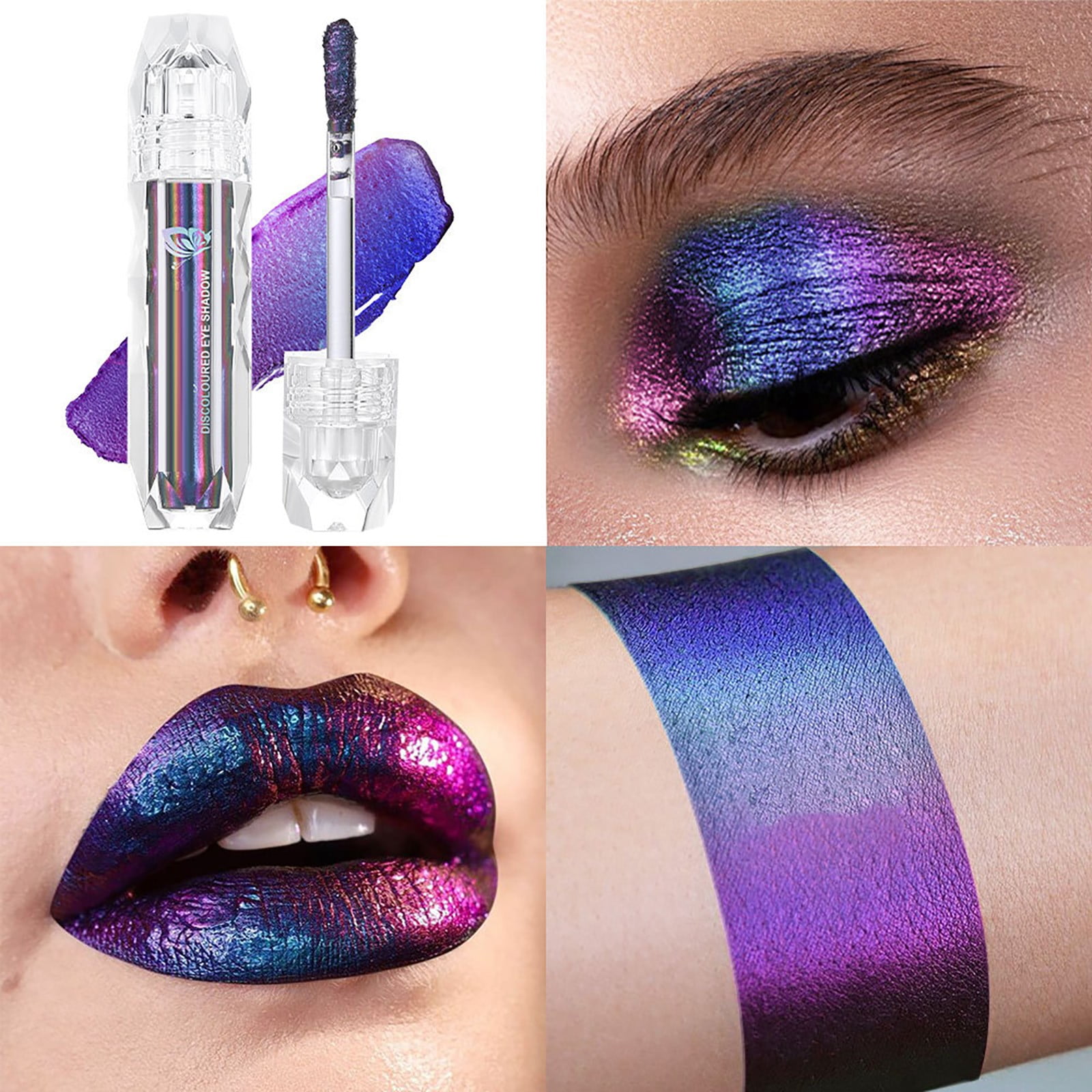 Weaklki Liquid Eyeshadow,Glitter Eyeshadow Purple Liquid Multichrome ...