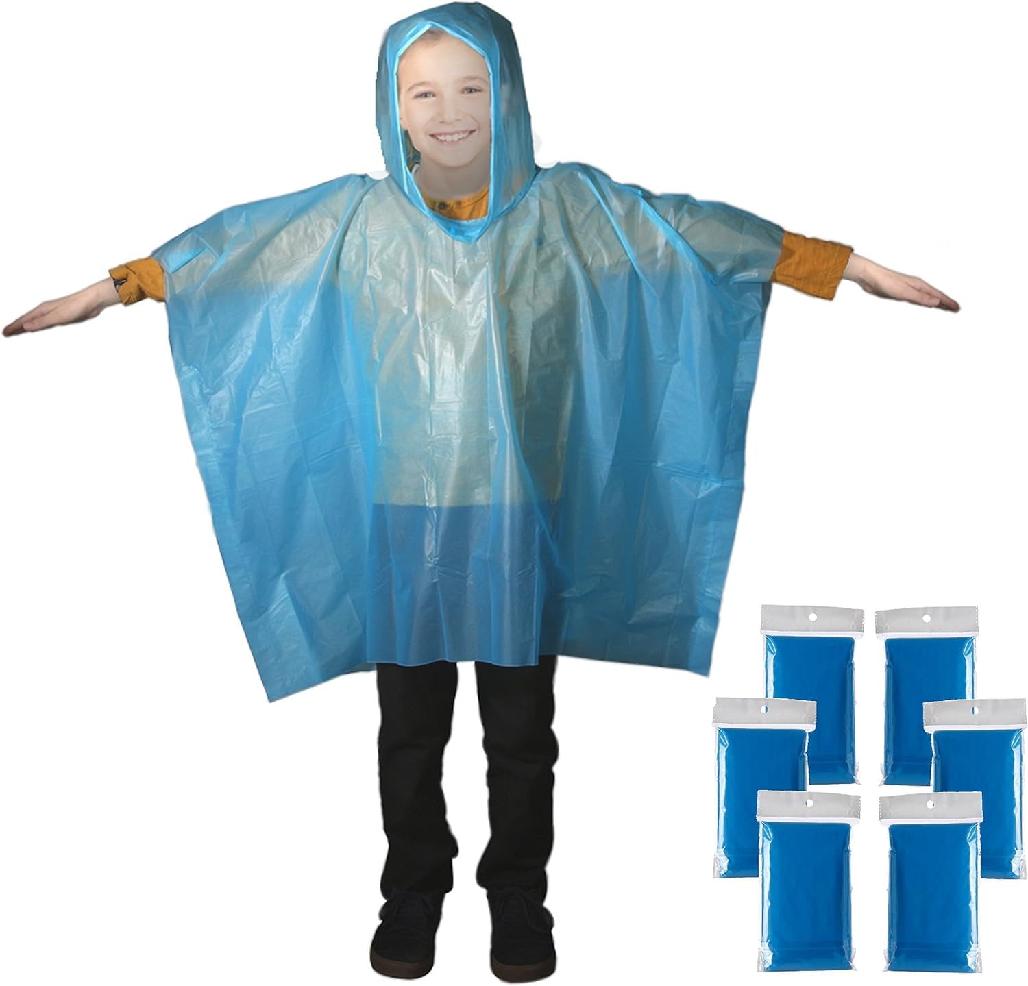 Wealers 6 Pack Kids Emergency Rain Poncho Children Emergency Raincoat ...