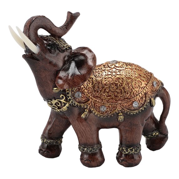 Wealth Luck Elephant Sculpture, Detailed Resin Design For Living Room ...