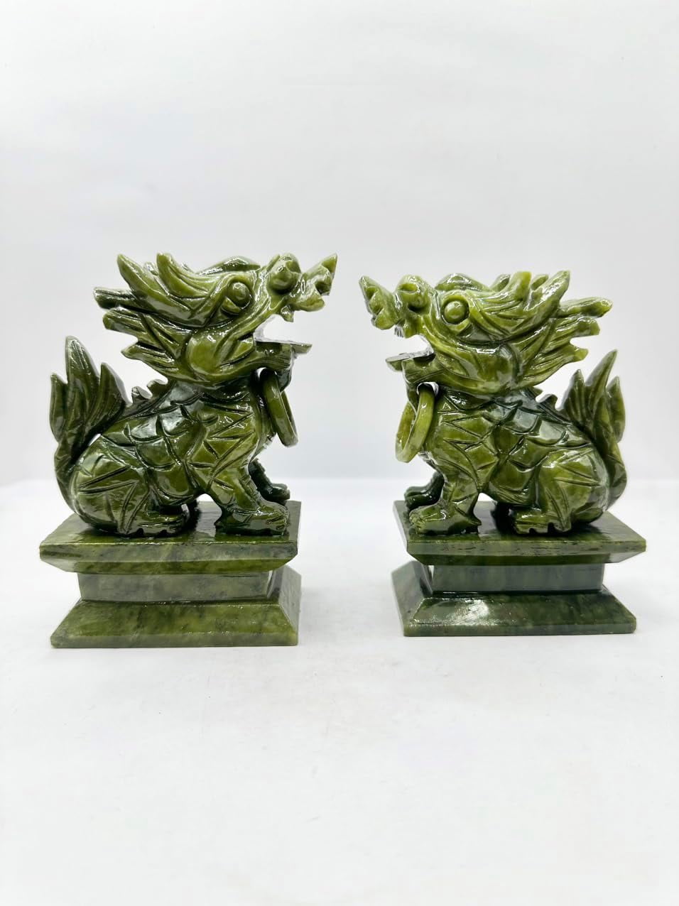 Wealth Porsperity Pair of Fu Foo Dogs Guardian Lion Statues ...