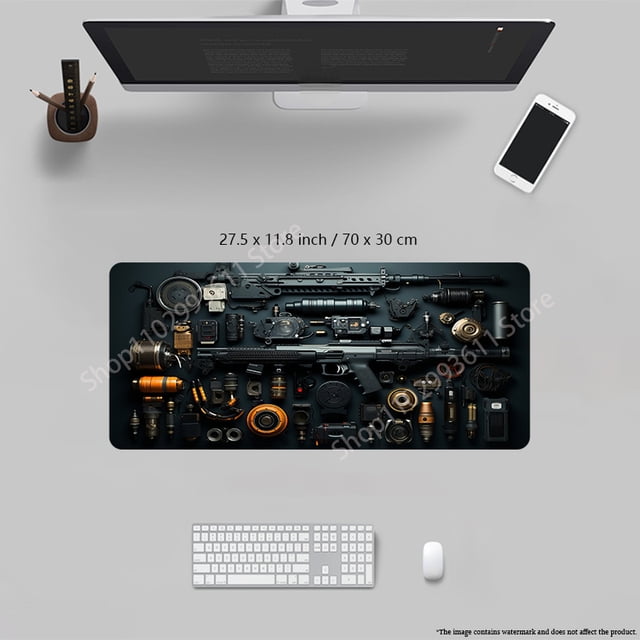 Weapon Computer Mouse Pad Anime Rifles Table Mat Xxl Mousepad Gamer ...