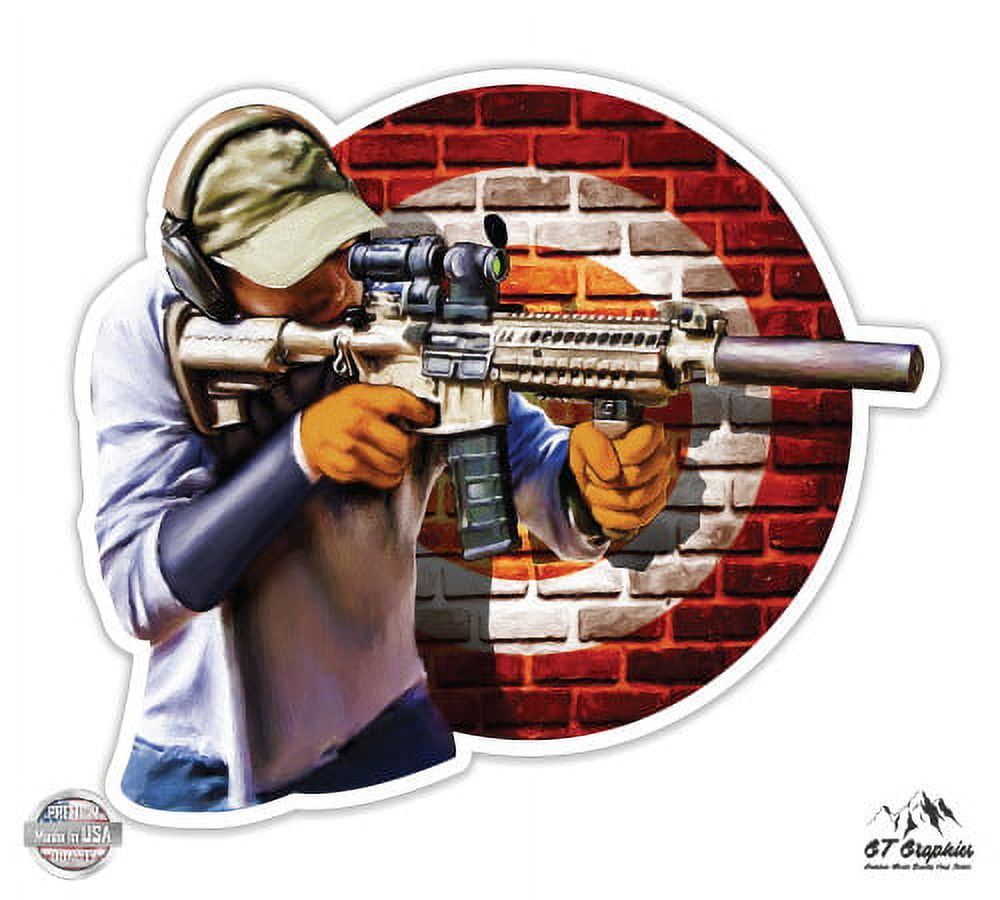 Weapon Target Practice - 3" Vinyl Sticker - For Car Laptop I-Pad Phone ...