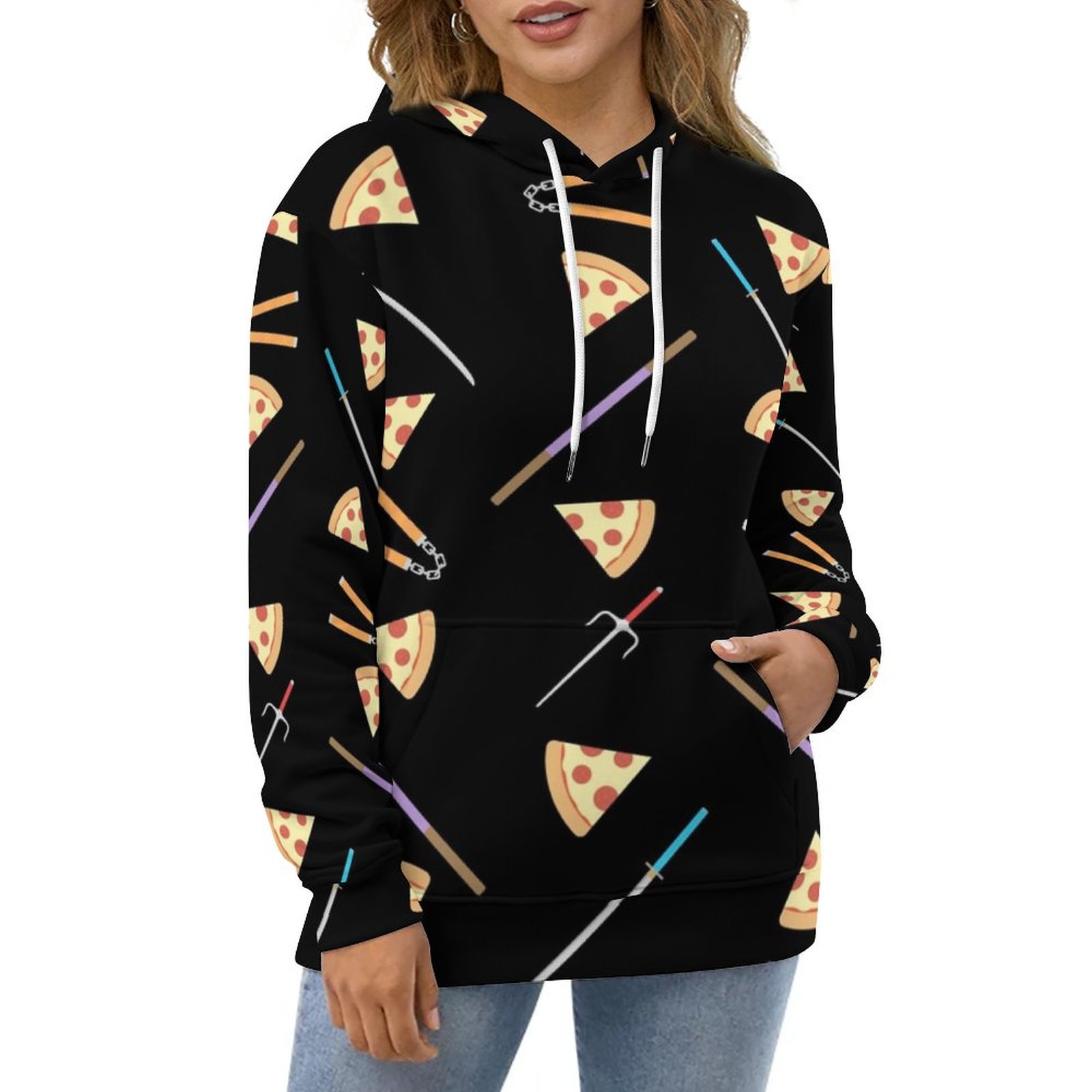 Weapons And Pizza ( Black ) New Hooded Sweatshirt Unisex Casual Fashion ...