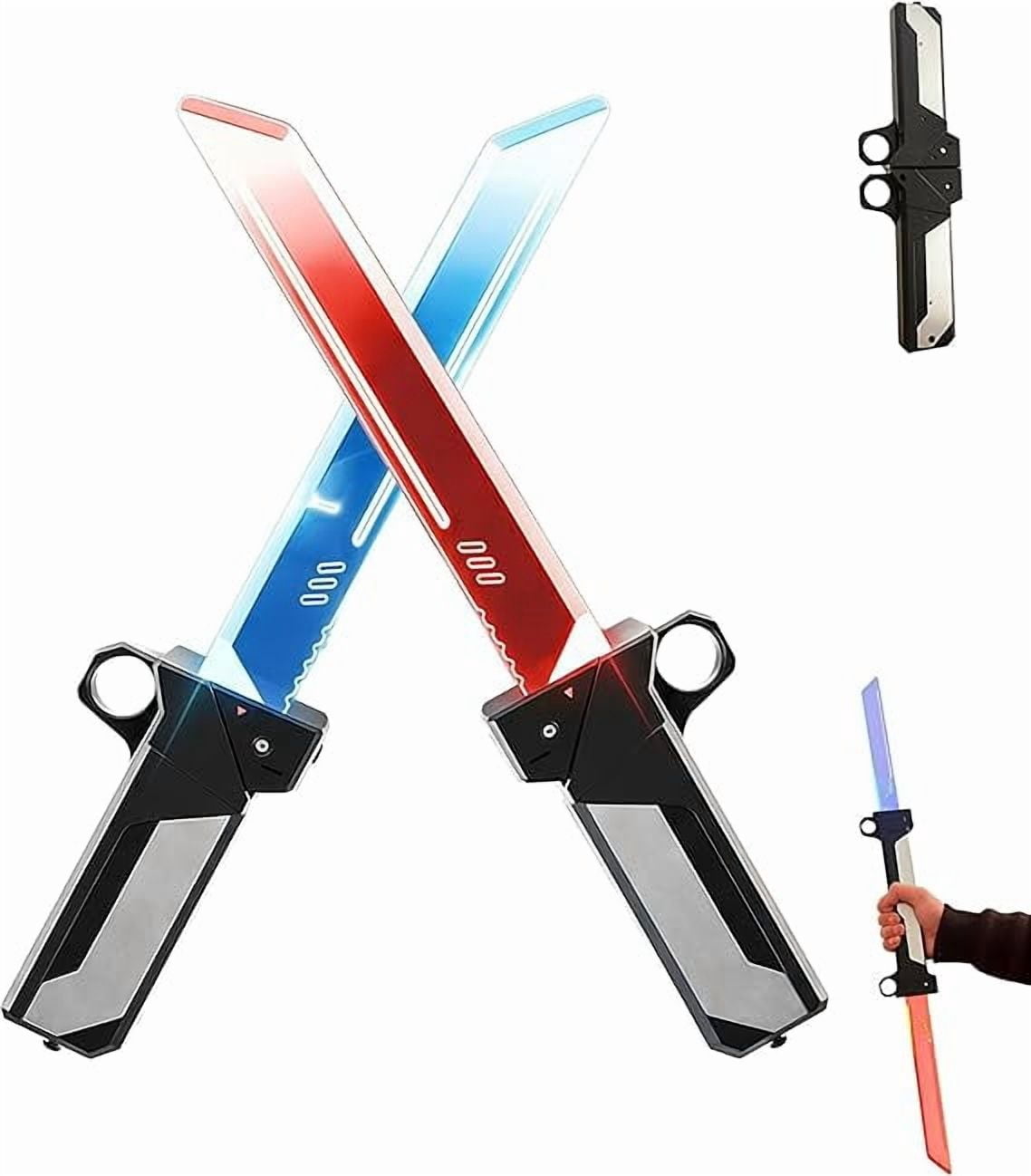 Weapons Dual-Blade Sword | Reversible Hilt 2-in-1 Red/Blue Light Sword ...