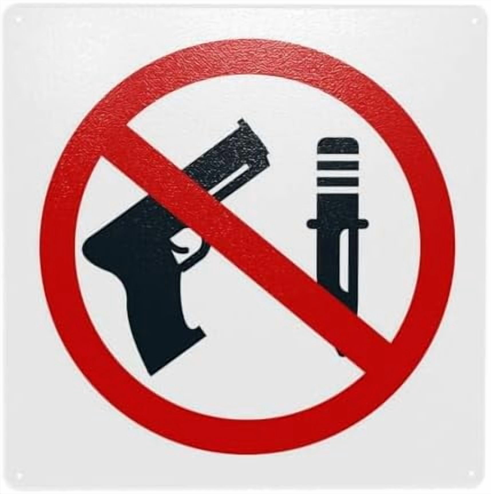 No Weapons Symbol Warning Sign, Door Security Metal Signs for Home ...