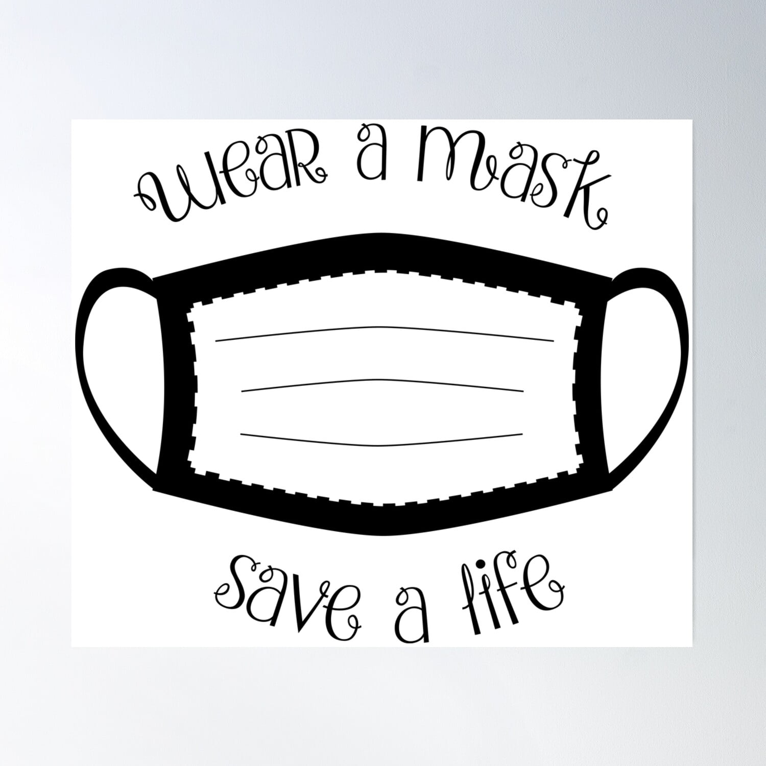Wear A Mask, Save A Life Poster Wall Art, Modern Wall Decor, 16x24 ...