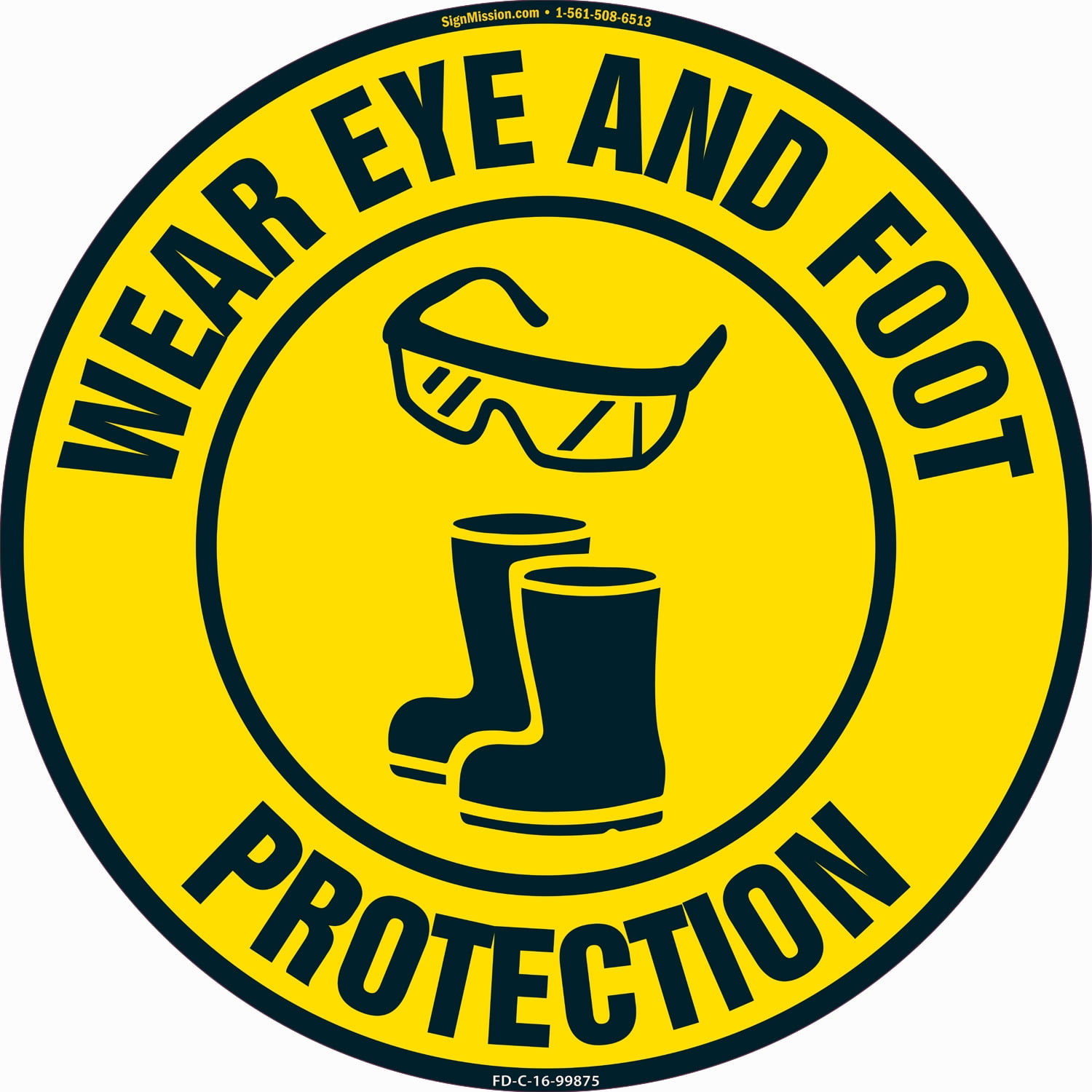 Wear Eye And Foot Protection Non-Slip Floor Marker | 6 Pack of 16 ...
