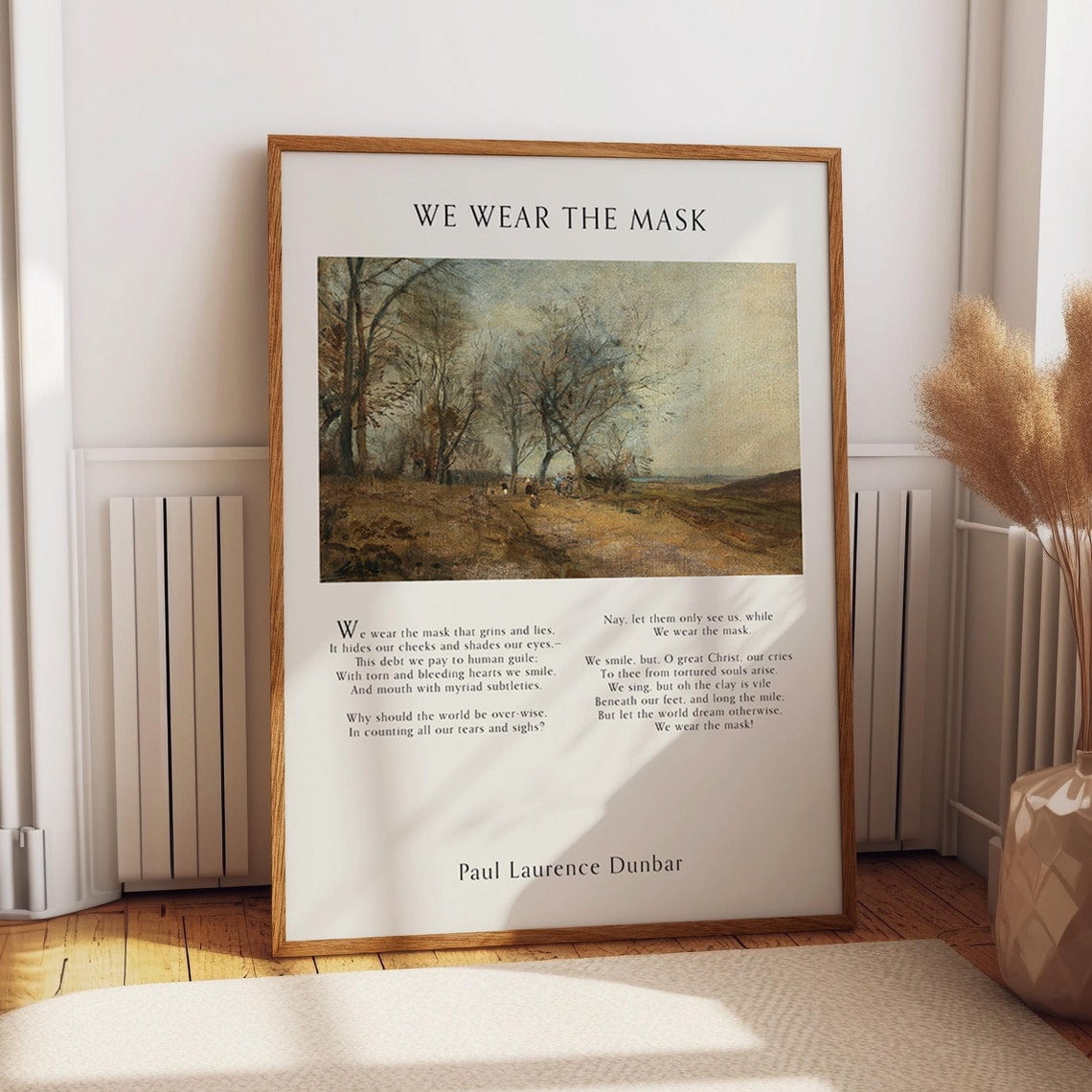 We Wear The Mask - Paul Laurence Dunbar Inspirational Poem Poster ...