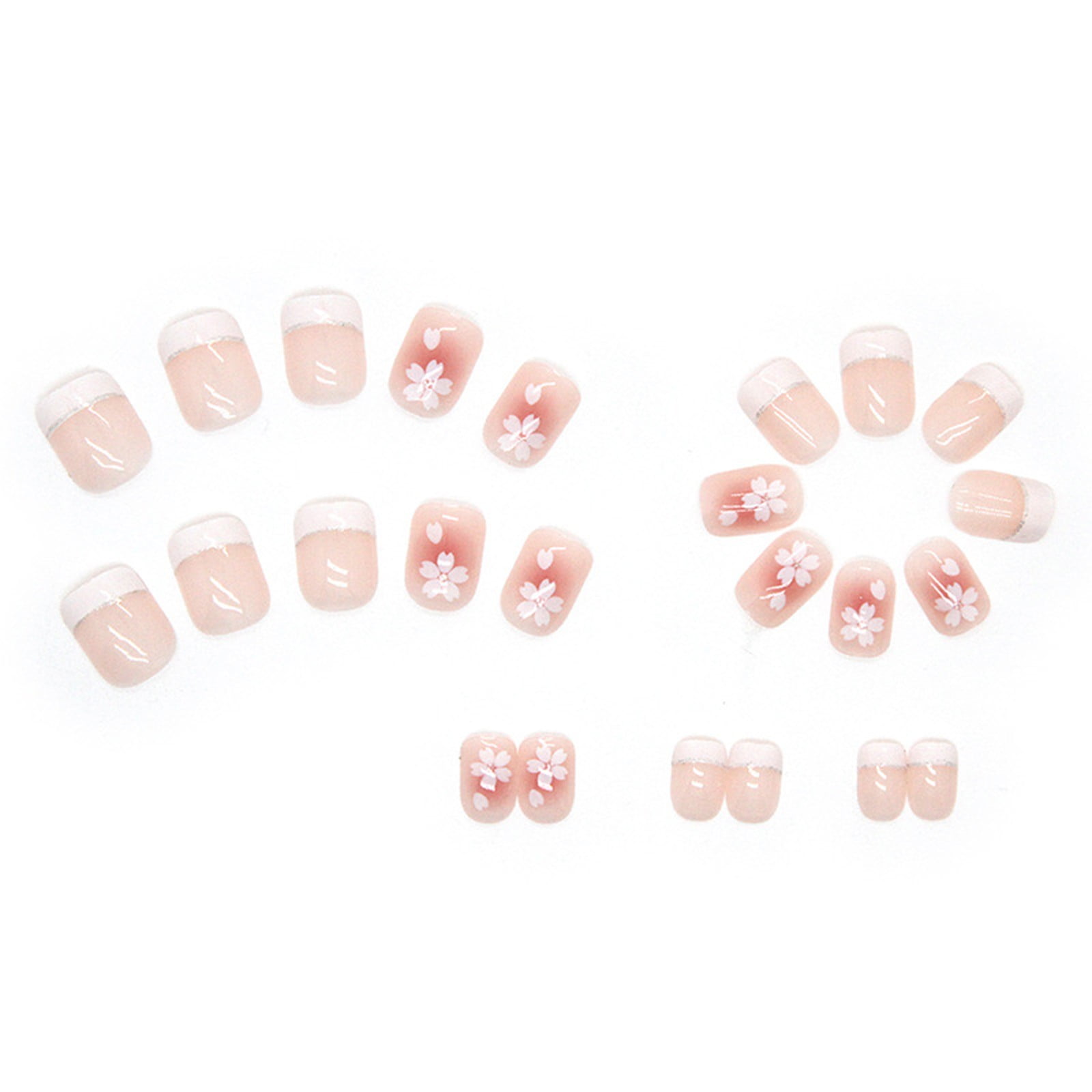 Wear Nail Summer Sweet Cool Camellia Short Thin Style Nail Piece Nail ...