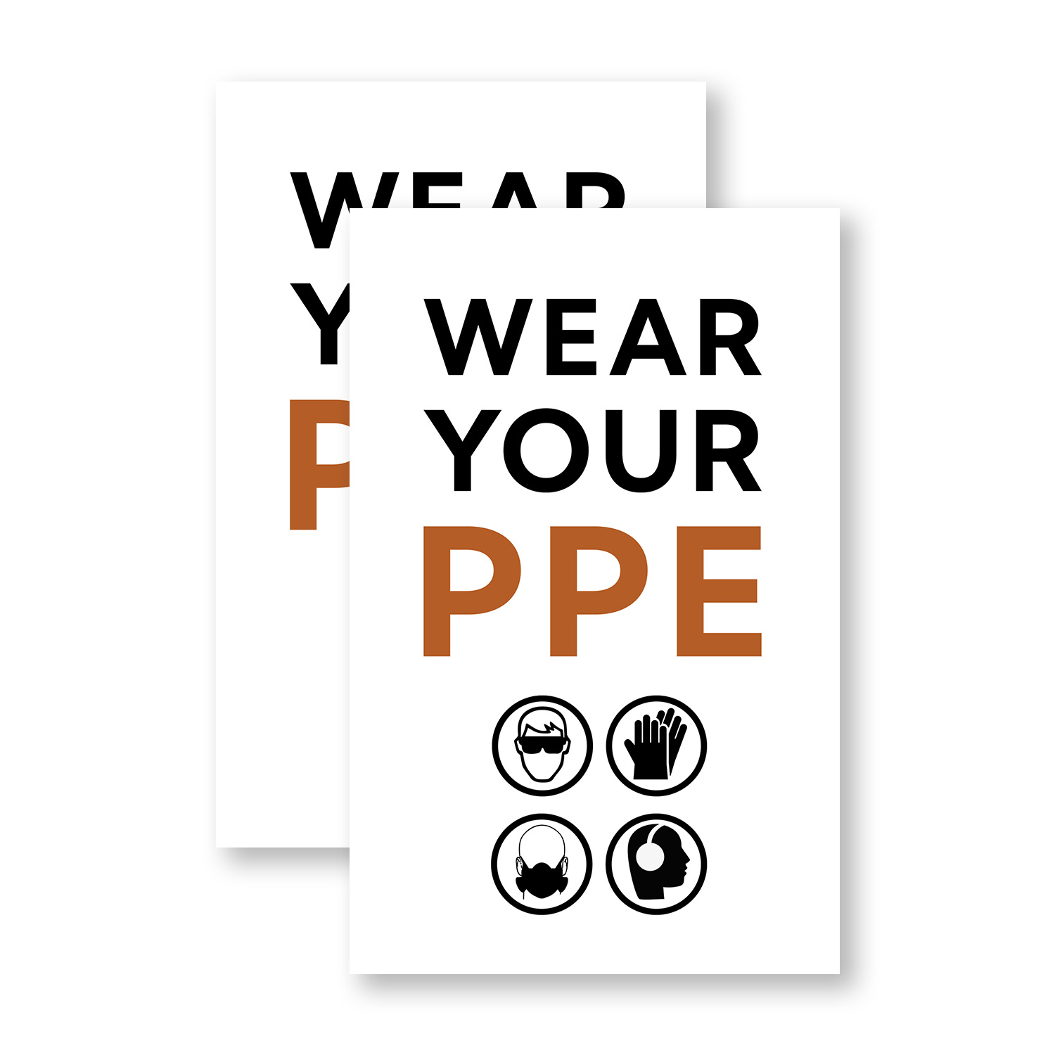 Wear Your PPE (2-Pack) 24 Inch x 36 Inch Vinyl Decals | Sign Insert ...
