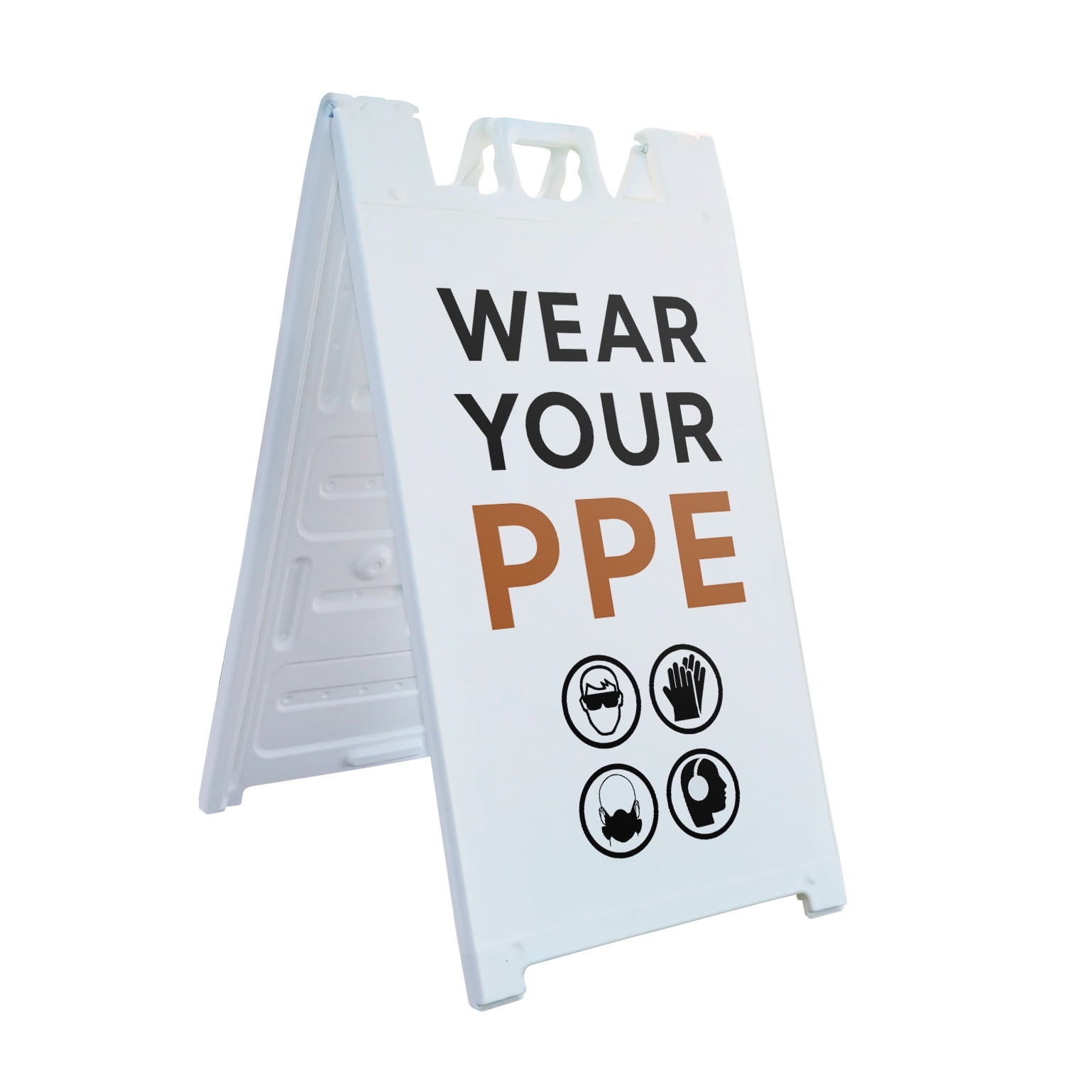 Wear Your PPE 24" x 36" Double Sided A-Frame Sidewalk Sign Includes 2 ...